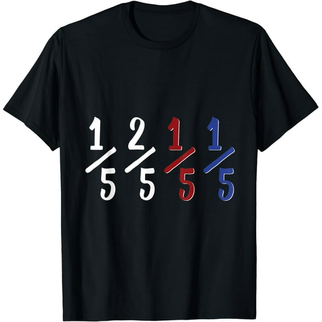 One Fifth Two Fifths Red Fifth Blue Fifth Funny Joke Shirt T-Shirt ...