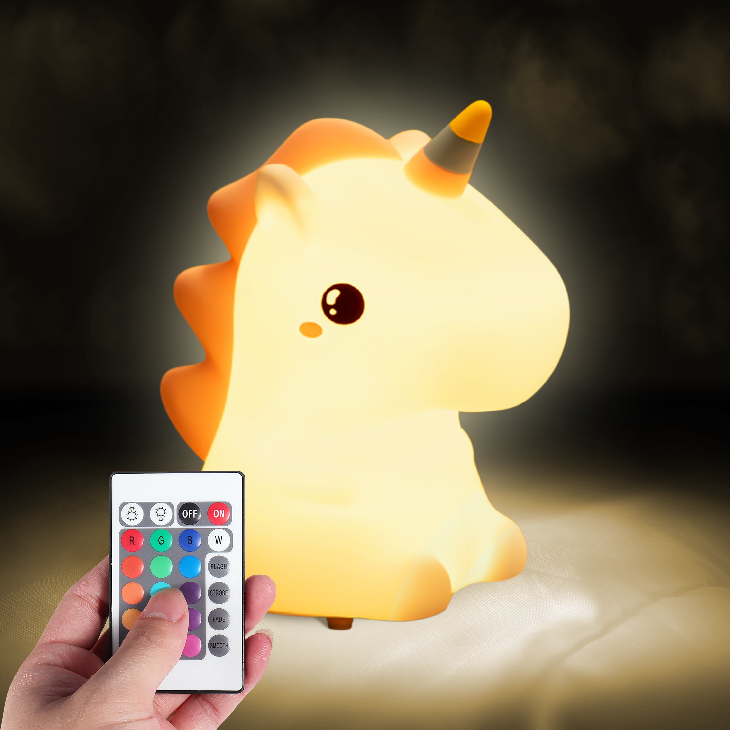 One Fire Unicorn Led Night Light, Color Changing Silicone Night Light ...