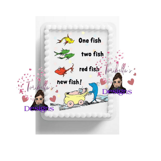 One Fish Two Fish New Fish Baby Shower Edible Image Edible Cake Topper ...