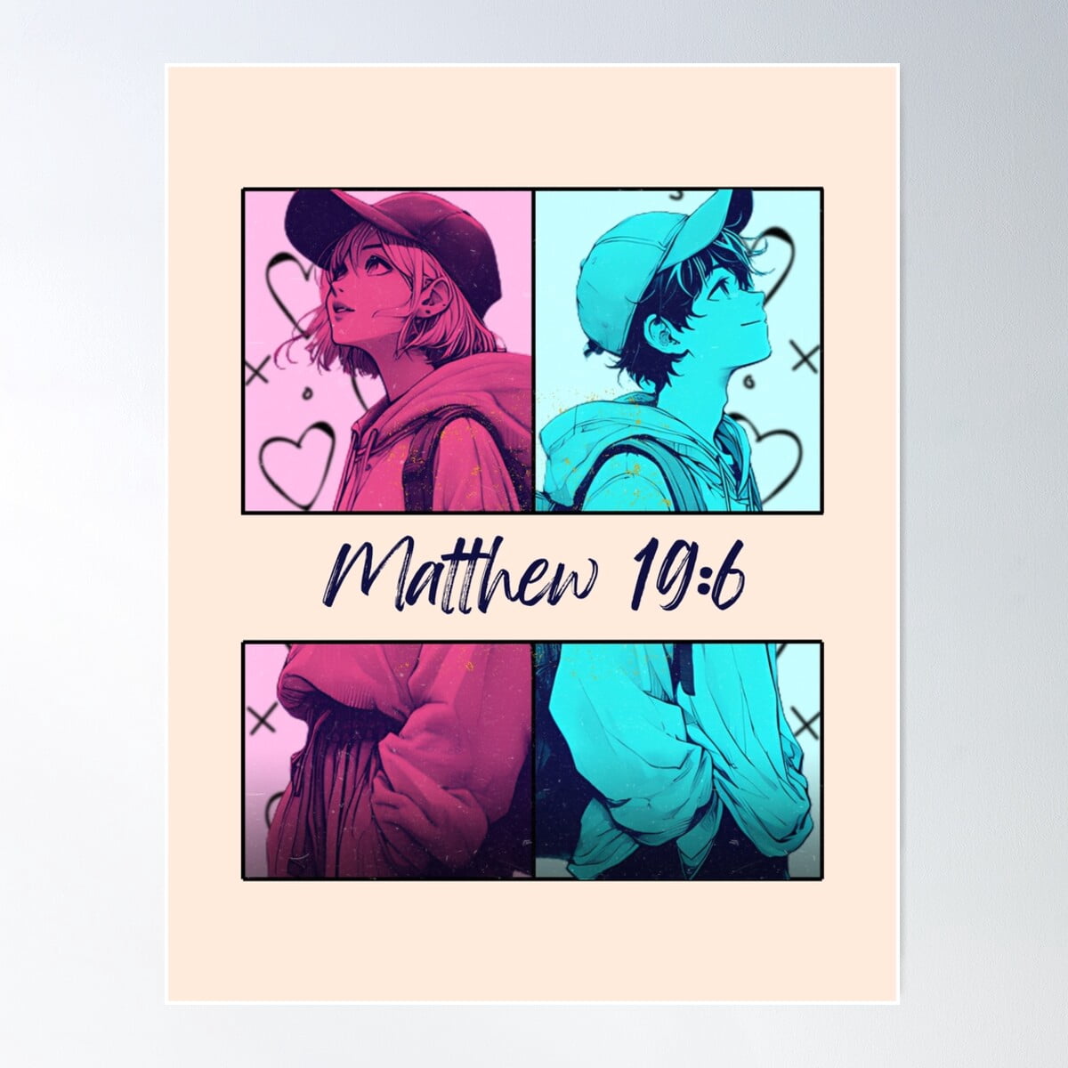 One Flesh Matthew 19:6 Poster Wall Art, Modern Wall Decor For Living ...