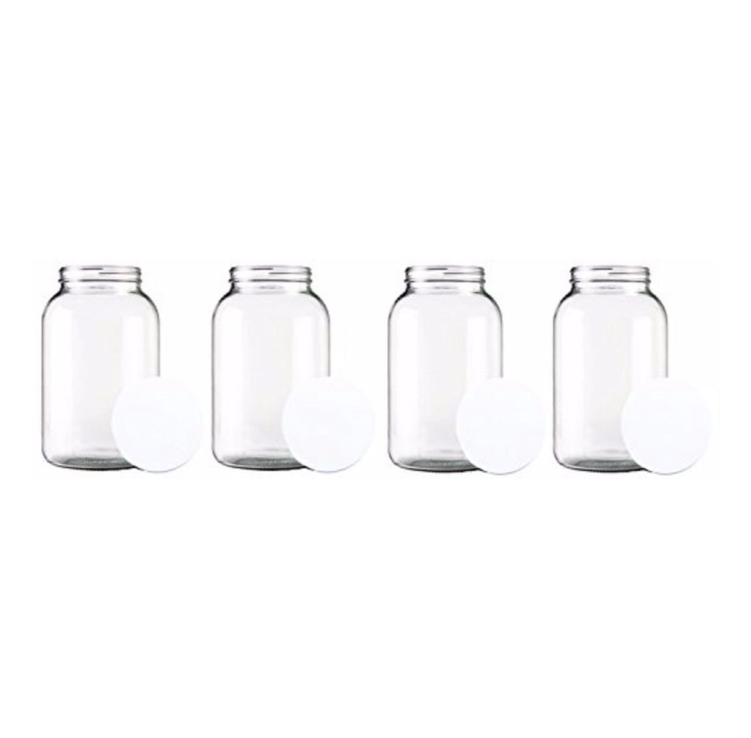 One Gal Wide Mouth Glass Jar with Solid Lid-Set of 4 - Walmart.com