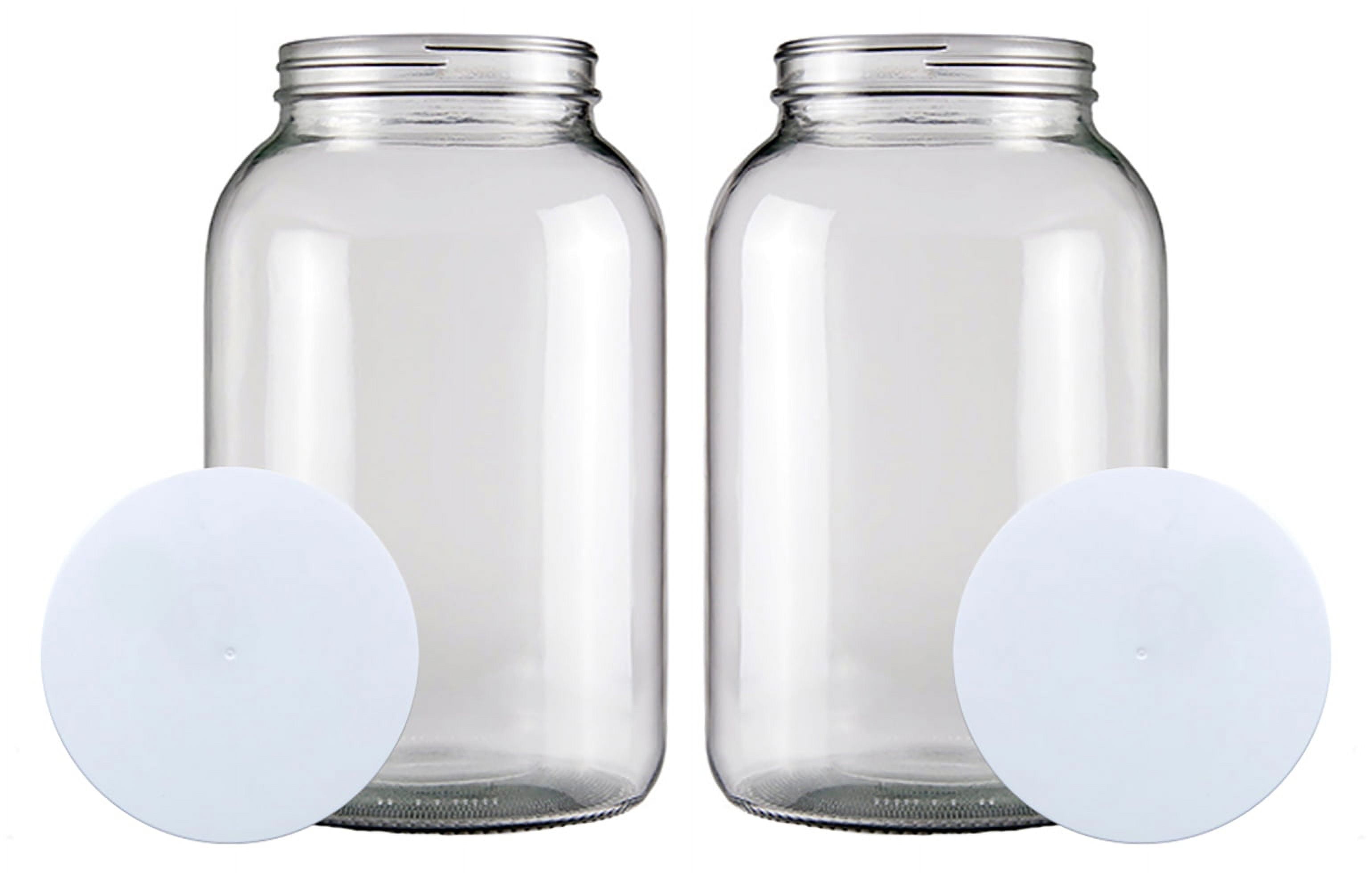 Home Brew Ohio Wide Mouth One Gallon Glass Jar with Lid-Set of 2 ...