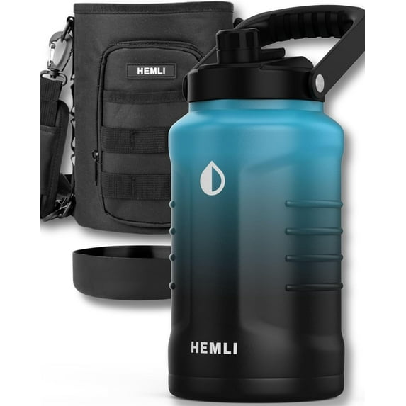 One Gallon Insulated Stainless Steel Water Bottle, 128 oz Jug, Triple ...