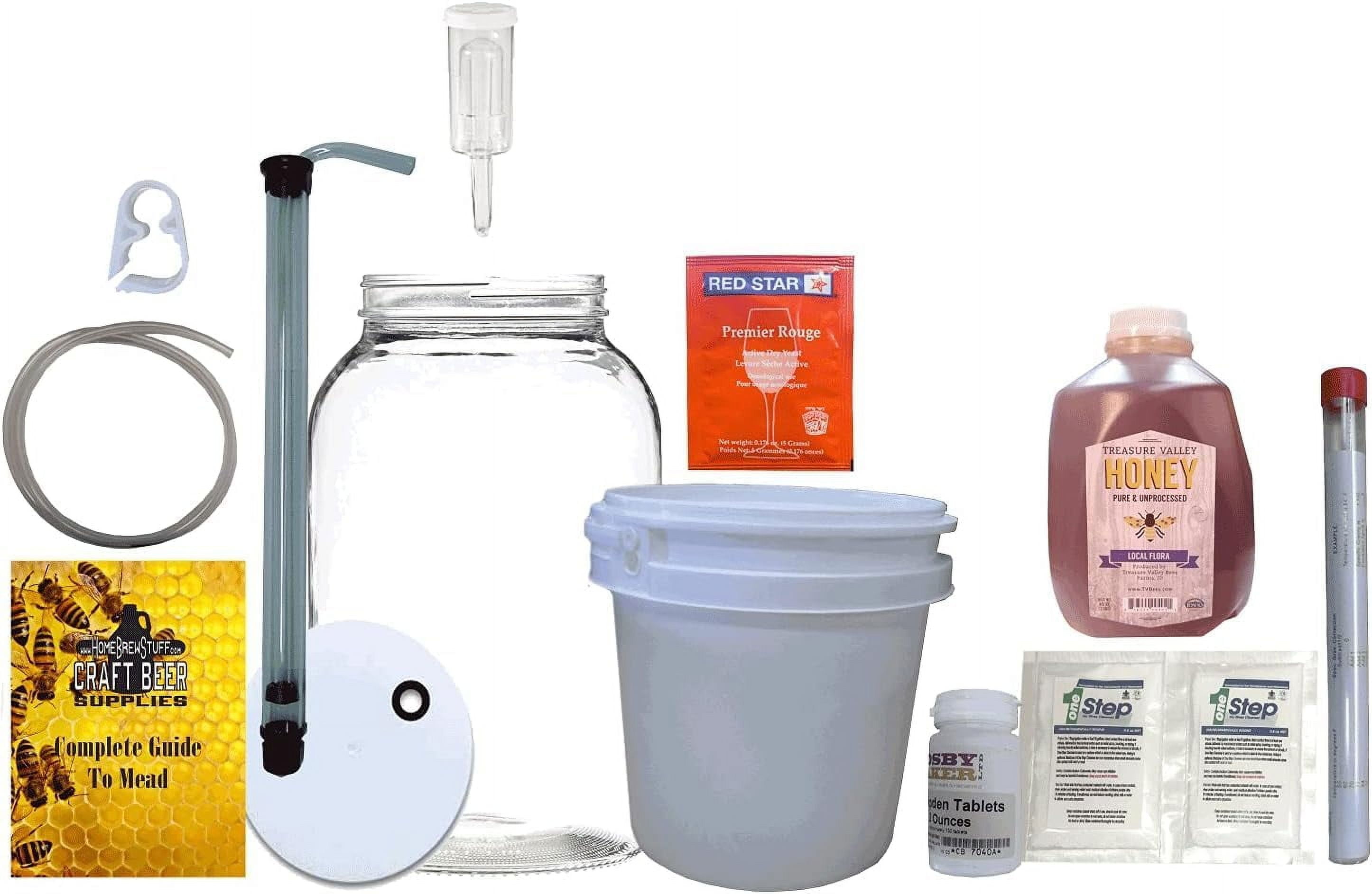 One Gallon Premium Mead Making Kit With a Wide Mouth Jug - Reusable ...