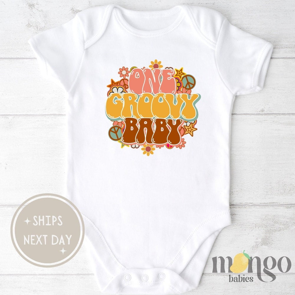 One Groovy Baby Onesies Braand Birthday Kids Tee Baby Clothing 1St ...
