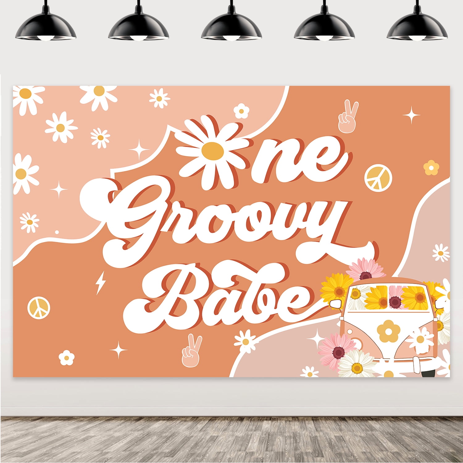 One Groovy Baby Party Decoration for Girl Retro Hippie Boho 1st ...