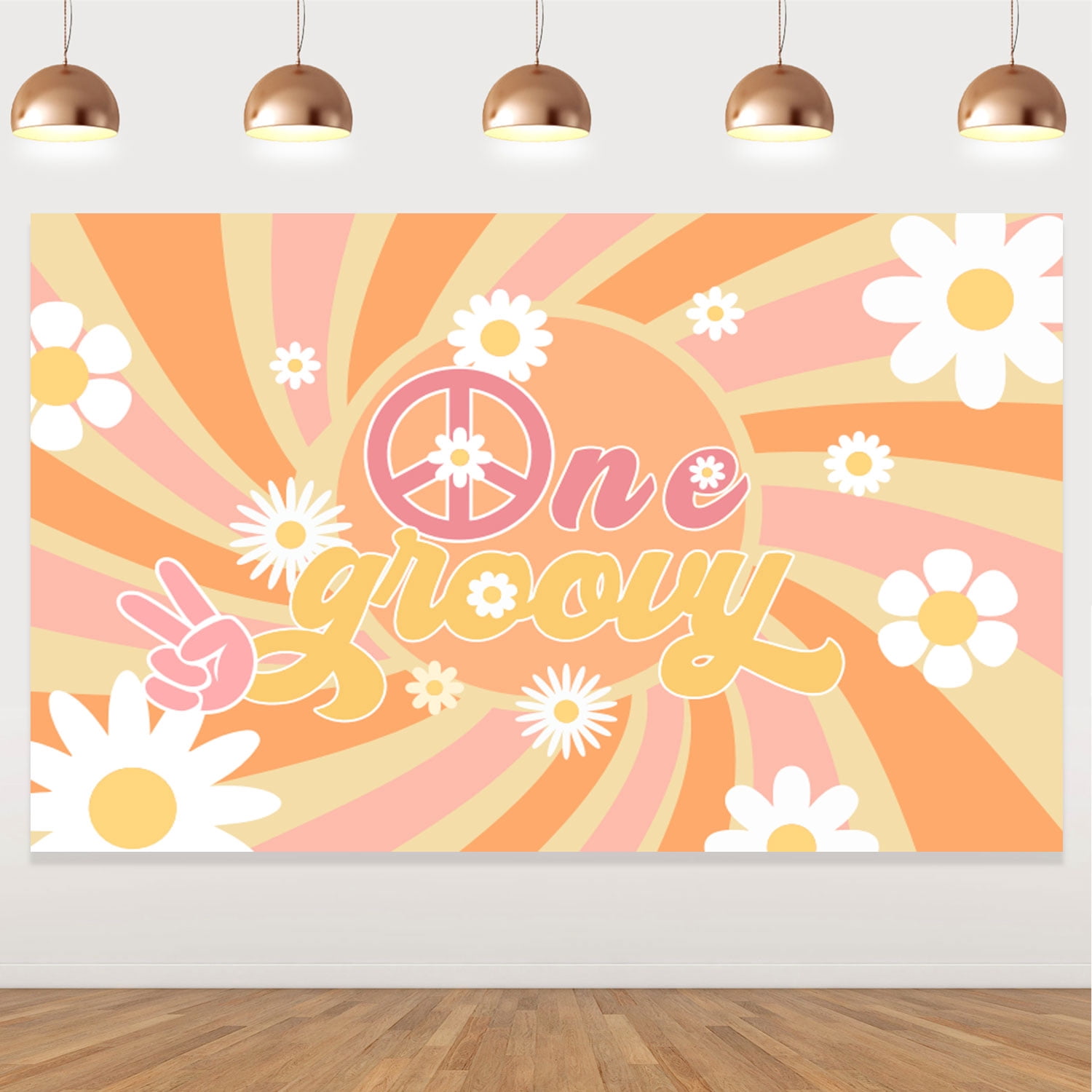 One Groovy Happy Birthday Backdrop for Girls, Retro Boho 1st Birthday ...