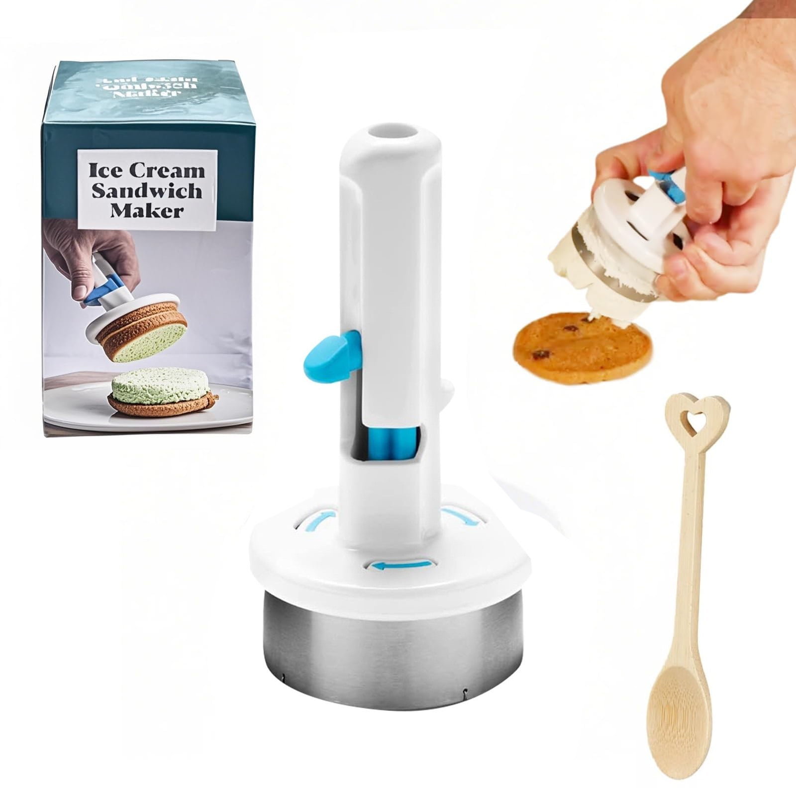 One-Hand Ice Cream Sandwich Scooper, Effortless & Fun Treats Maker, Ice ...
