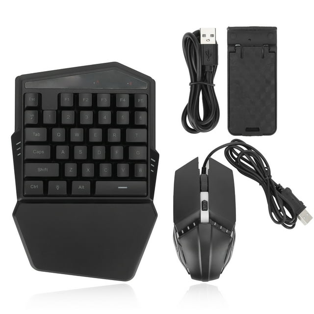 One Hand Keyboard Mouse 35 Keys RGB Backlight Gaming Half Keypad Mouse ...