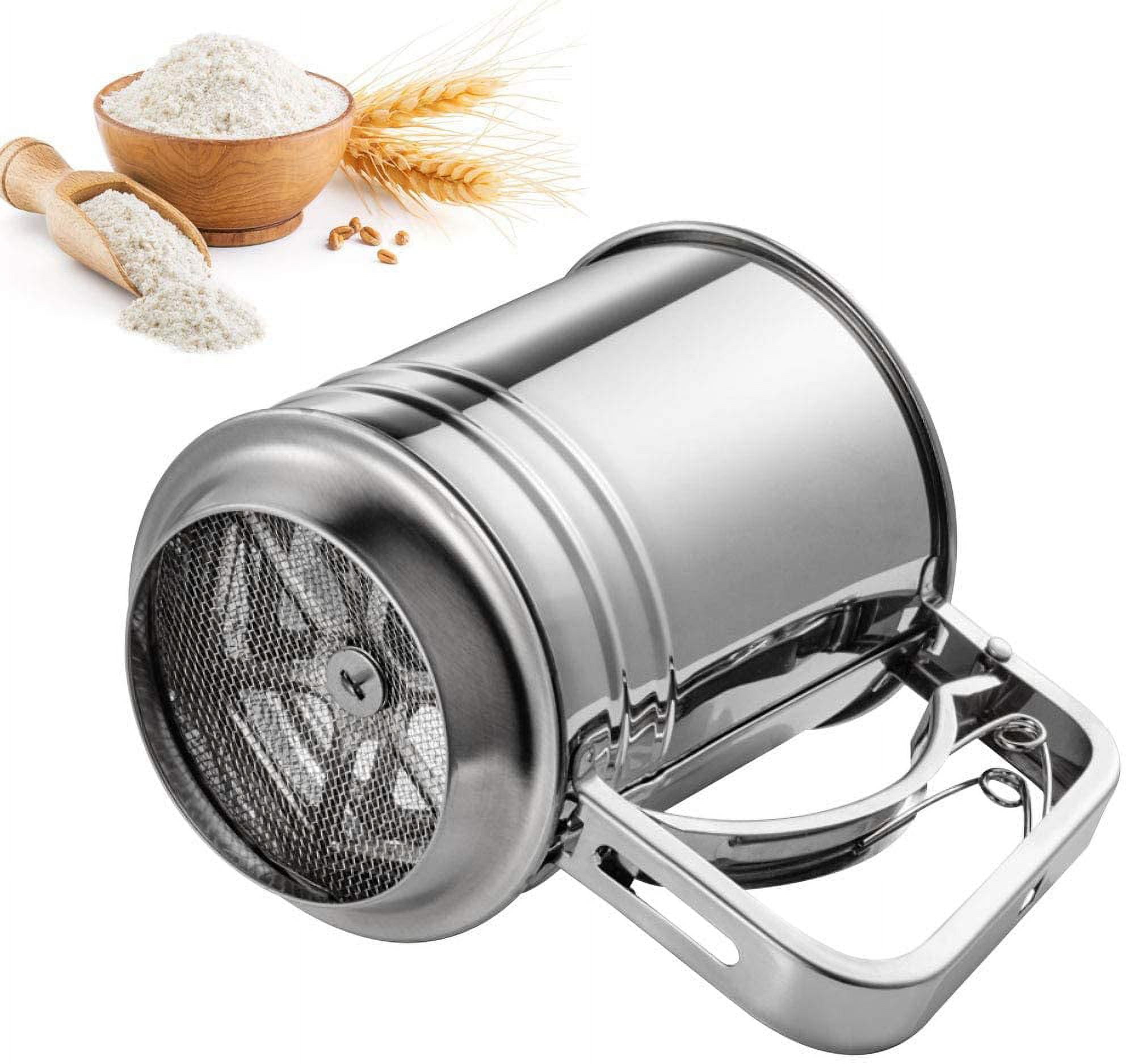 One-Handed Flour Sieve 400 G Flour And Icing Sugar Sieve Stainless ...