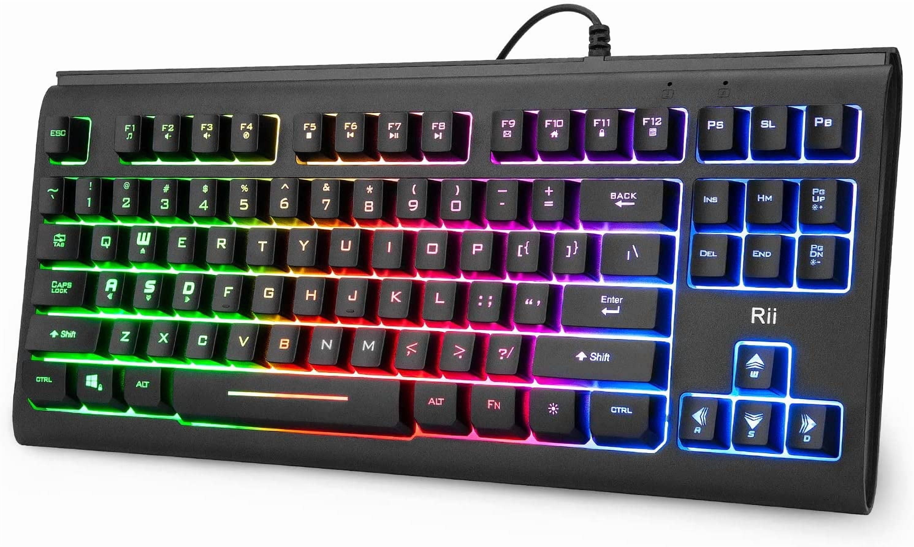 One Handed Gaming Keyboard, 35 Keys, Rainbow LED, Wired USB, Ergonomic ...