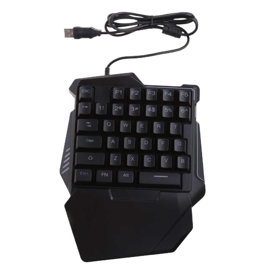 One-Handed Gaming Keyboard RGB Backlit Mini Game Keypad Ergonomics ...