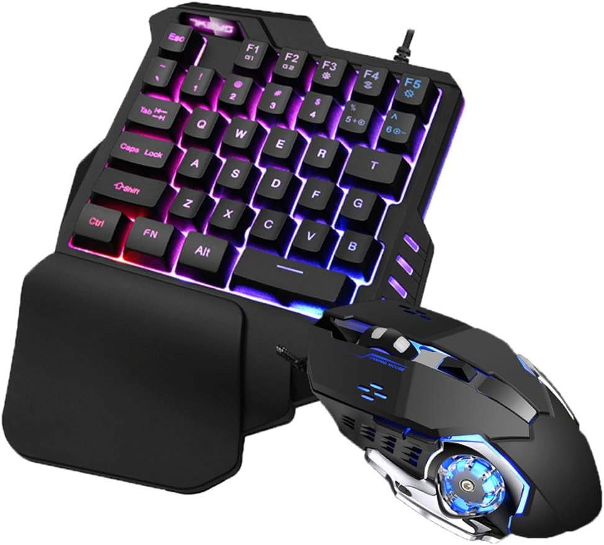 One-Handed Keyboard Small 35keys Gaming Keypad with Ergonomic Feel Wide ...