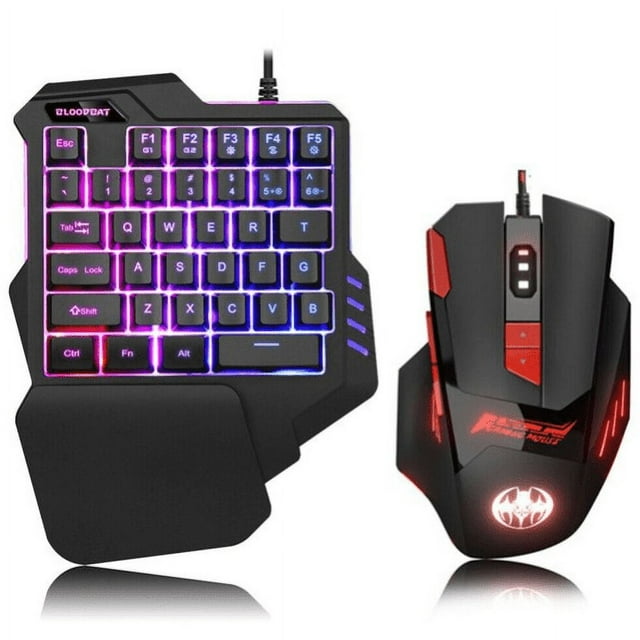 One Handed Keyboard and Mouse 35keys RGB Wired Gaming Keyboard and ...