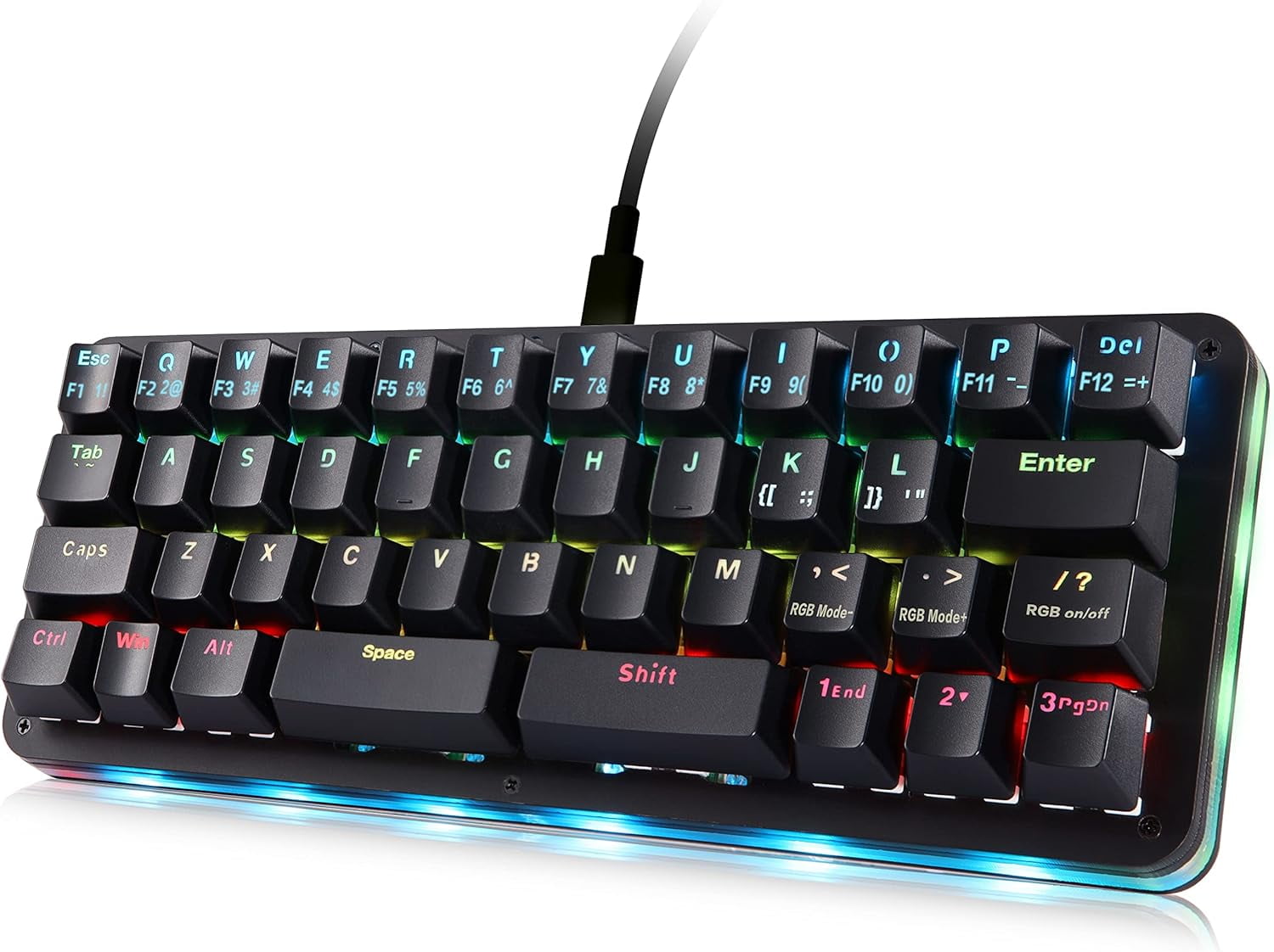 One Handed Mechanical Gaming Keyboard with 24 Macro Keys, 45-Key Fully ...