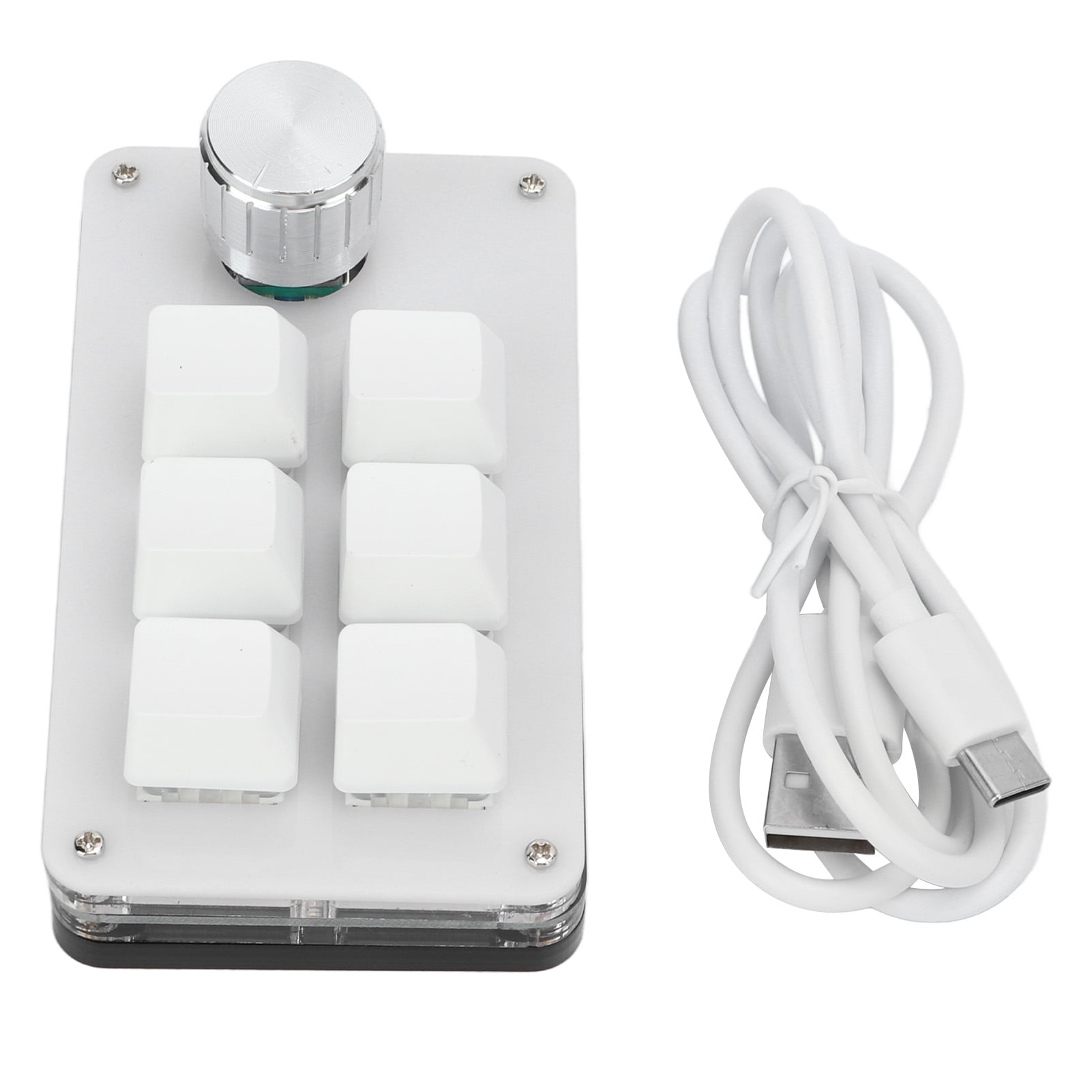 One Handed Mechanical Keyboard Multifunction 6 Key Mini Gaming Keypad Shortcut Programmable ...