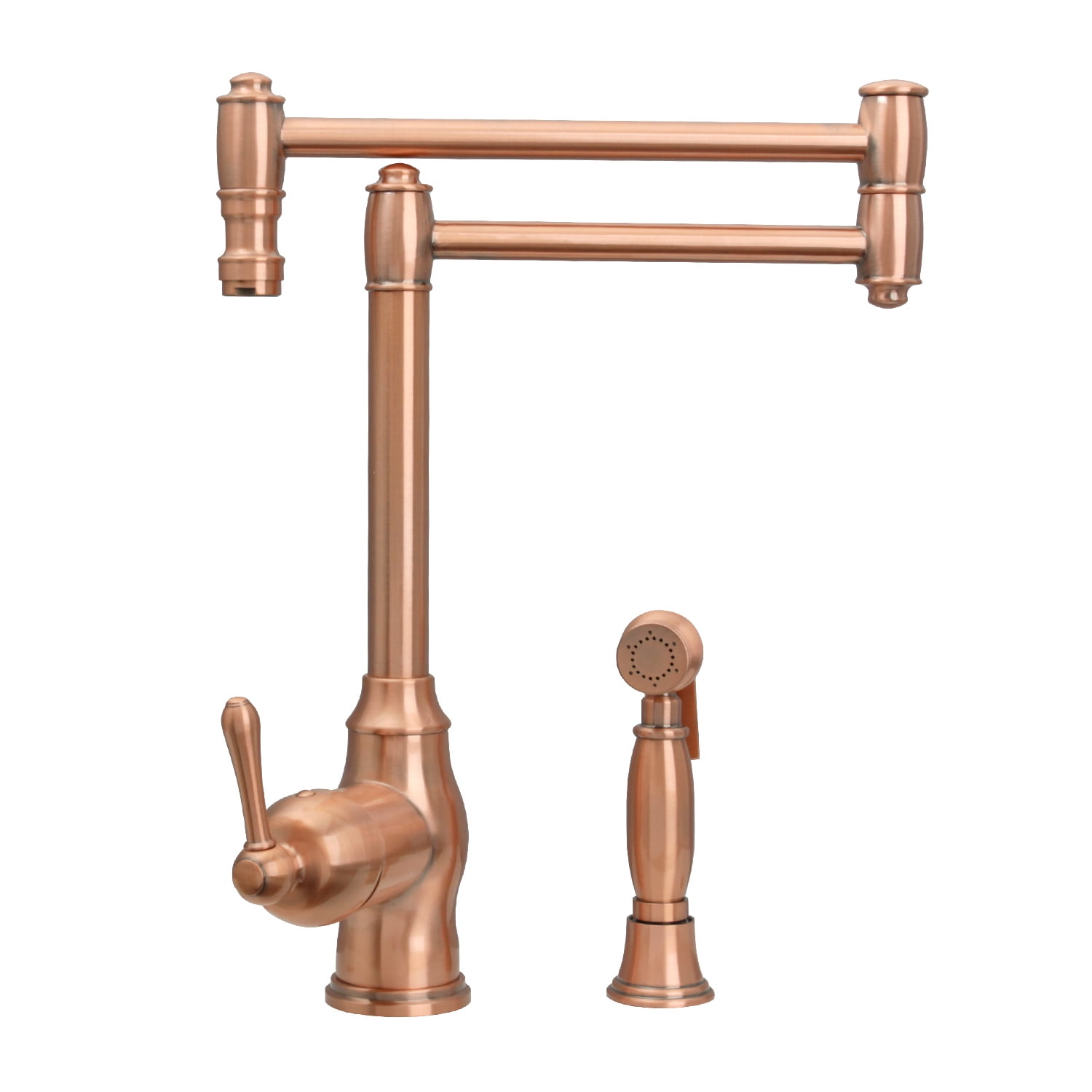 One-Handle Copper Pot Filler Kitchen Faucet with Side Sprayer - Walmart.com