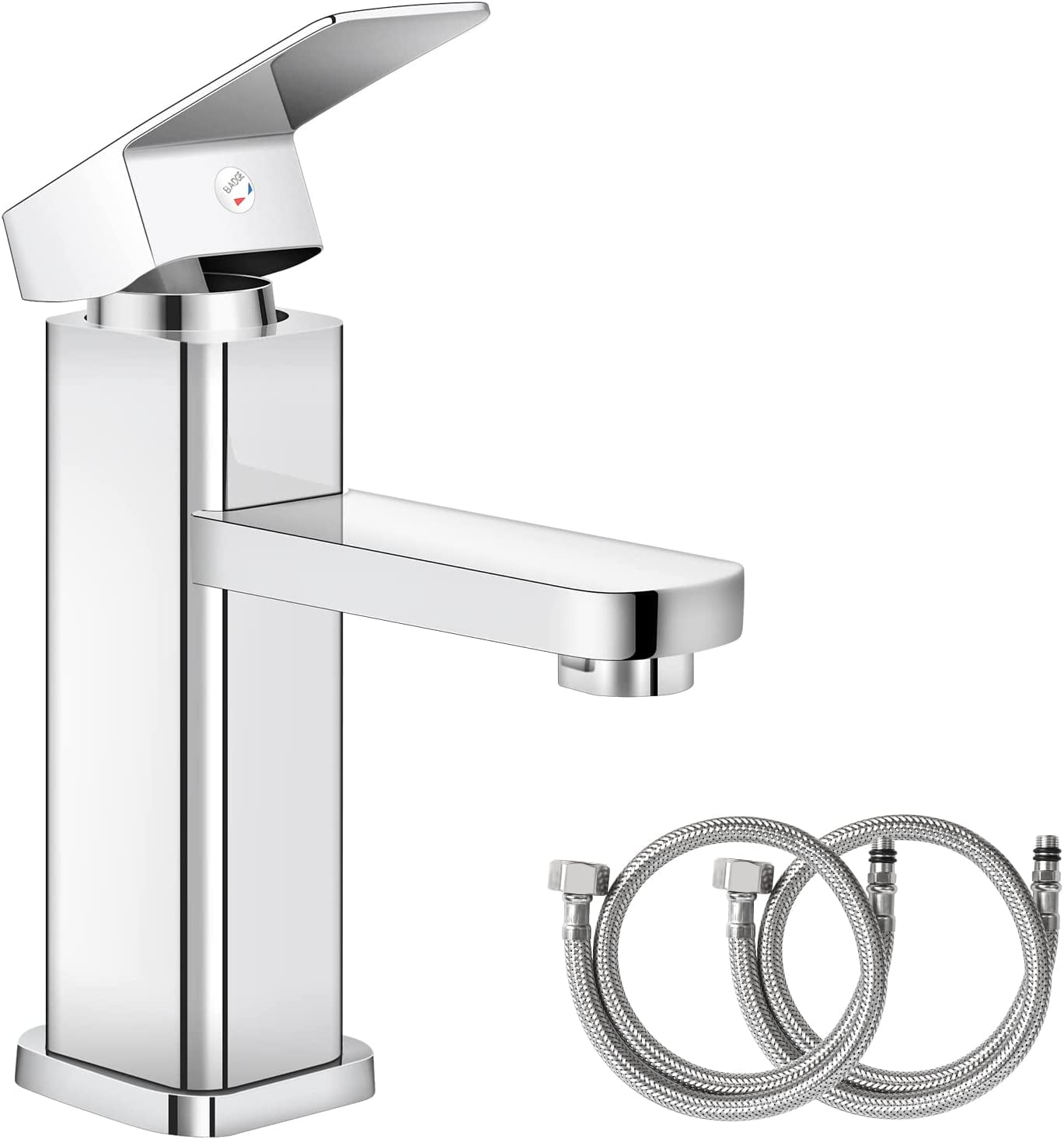 One Handle Single Hole Bathroom Faucet Stainless Steel Lavatory ...
