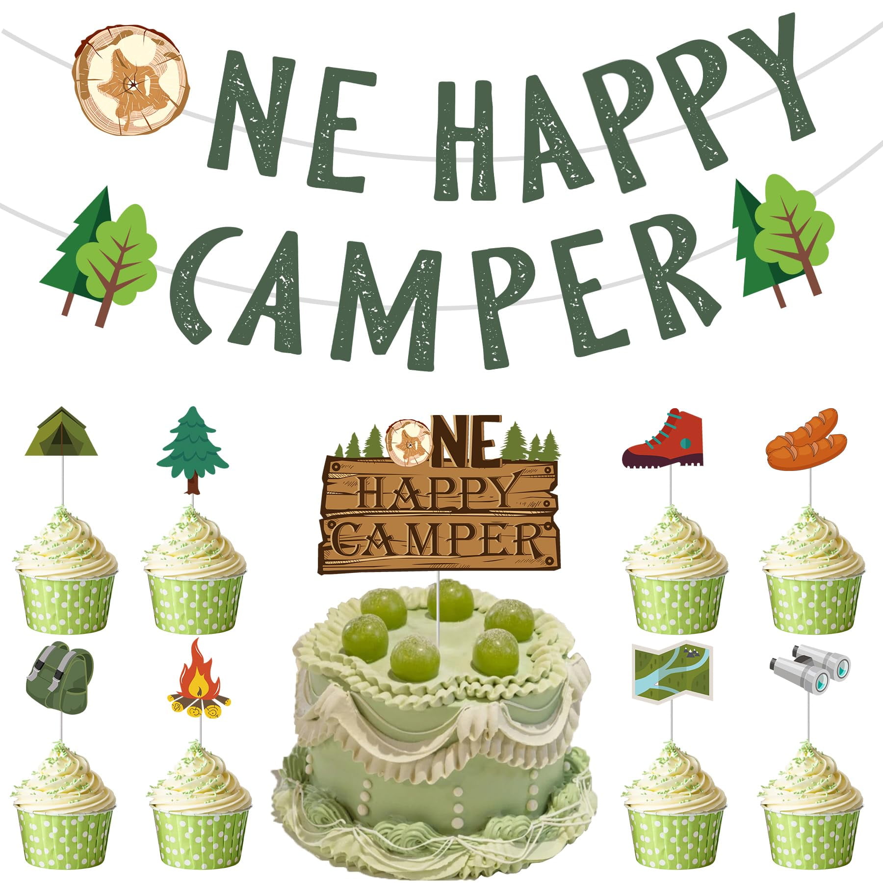 One Happy Camper Birthday Decorations - One Happy Camper Banner, Happy ...