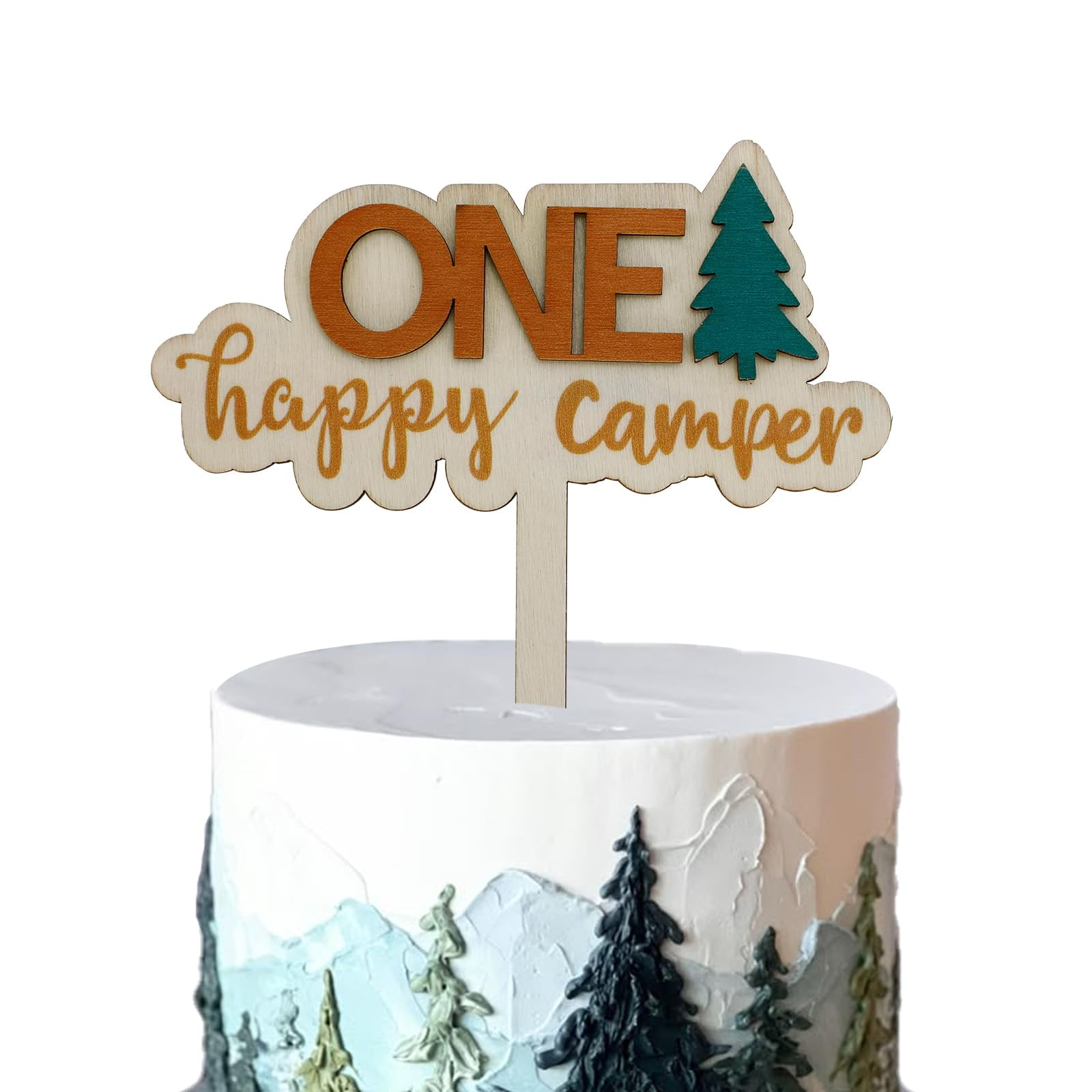 One Happy CamperTRDN Wooden Cake Topper - Camping Themed Birthday Party ...