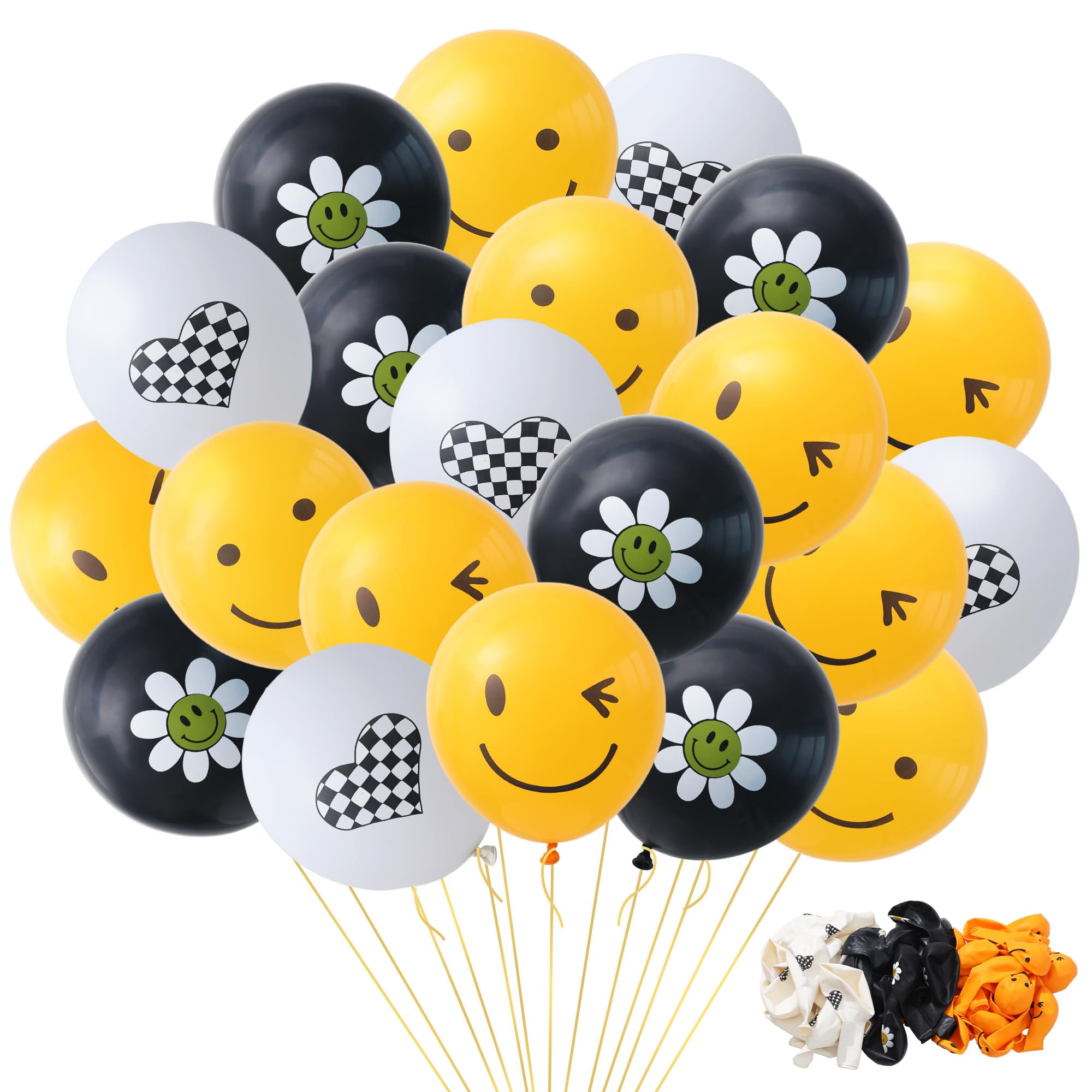 One Happy Dude Balloons CI30 Set, 12 Inch Smile Face Balloons Birthday ...