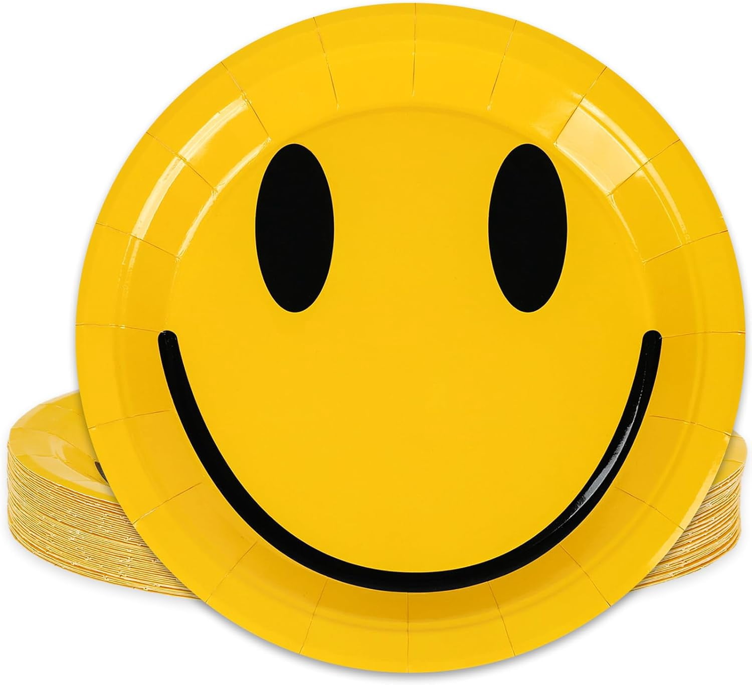 One Happy Dude Paper Plates Smile Face Disposable Plates Yellow Dinner ...