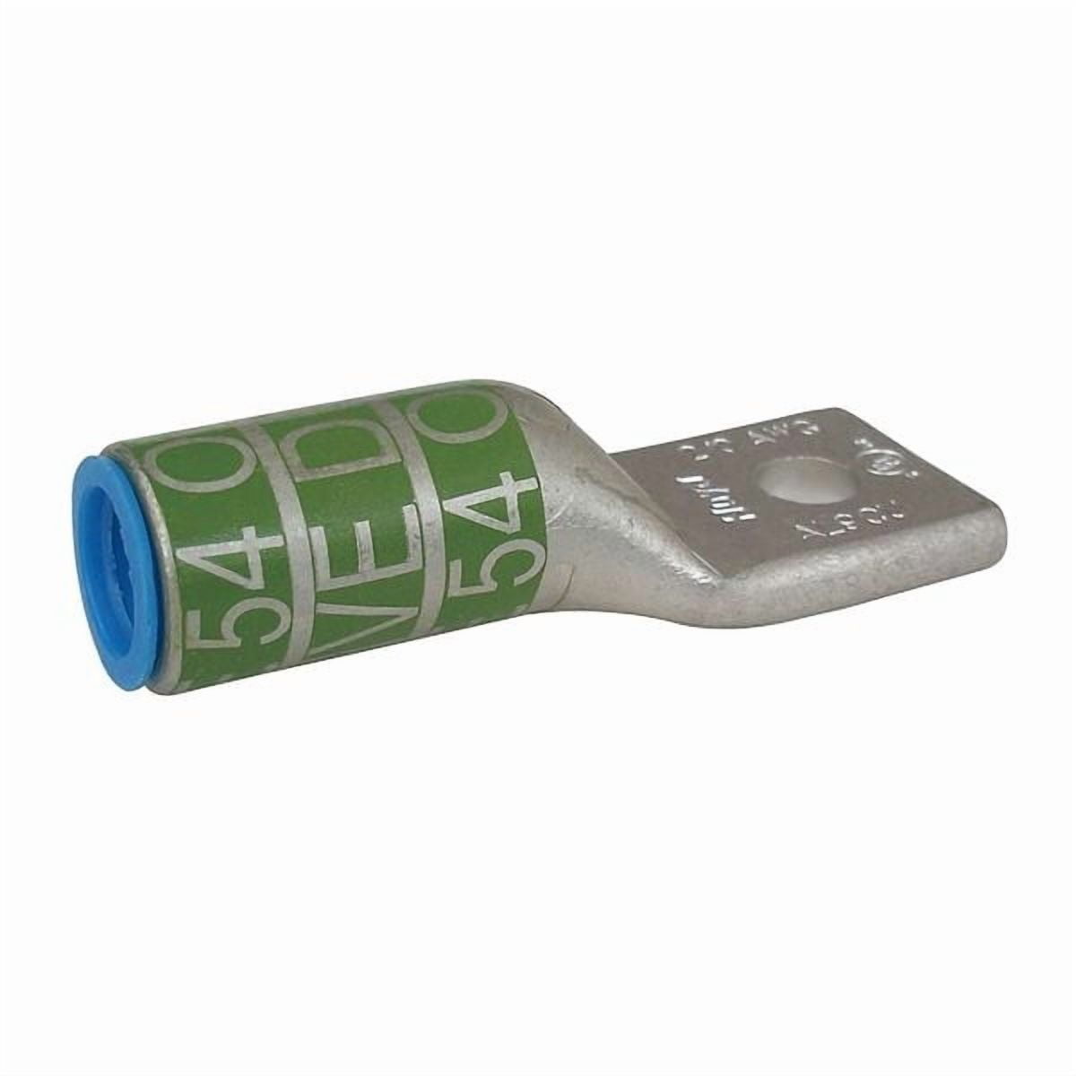 One-Hole Compression Lug, 1/0 AWG Max, 1/2 in Stud, Short Barrel ...