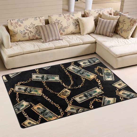 100 Dollar Bill Rug