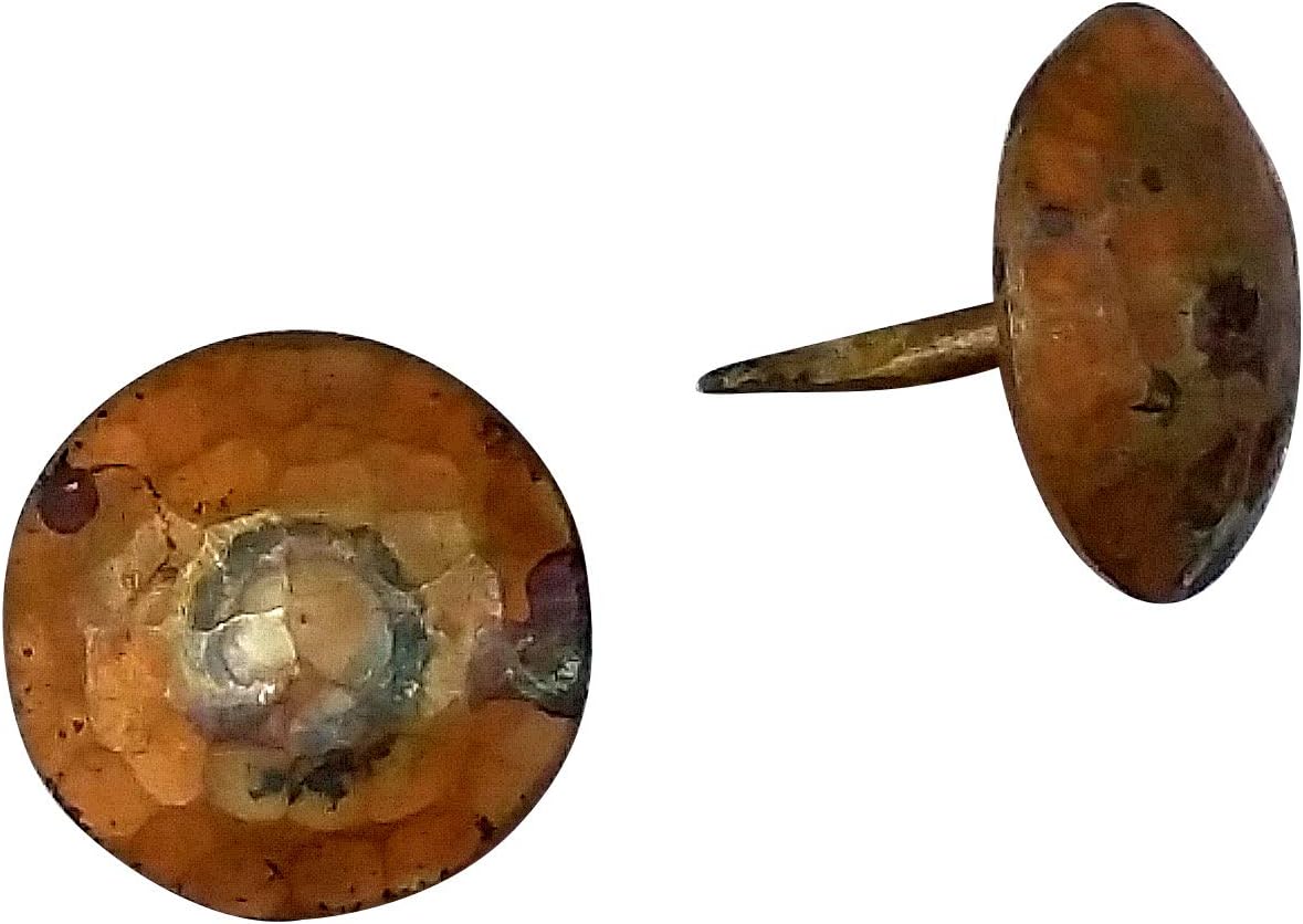 One Inch, Round Hammered Clavos, Solid Copper, Decorative Door Nails, 6 ...