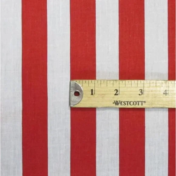 Red White Striped Fabric