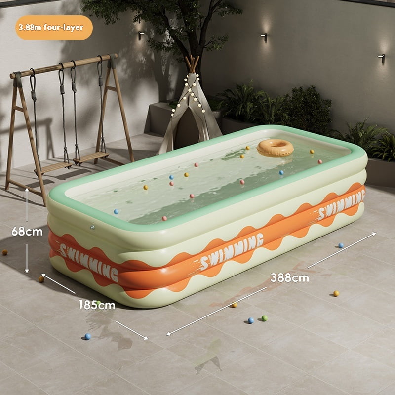 One-Key Inflatable Swimming Pool Outdoor Family Adult Storage Home Baby ...
