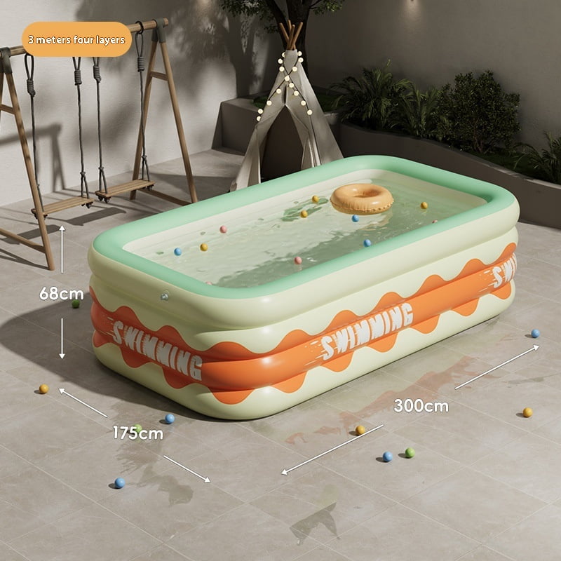 One-Key Inflatable Swimming Pool Outdoor Family Adult Storage Home Baby ...