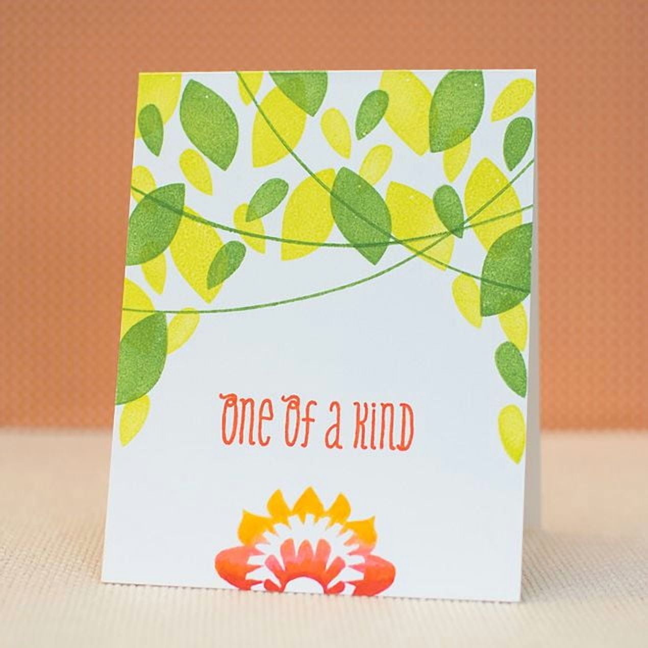 One of a Kind Greeting Card – Unique Floral Design with Leaves ...