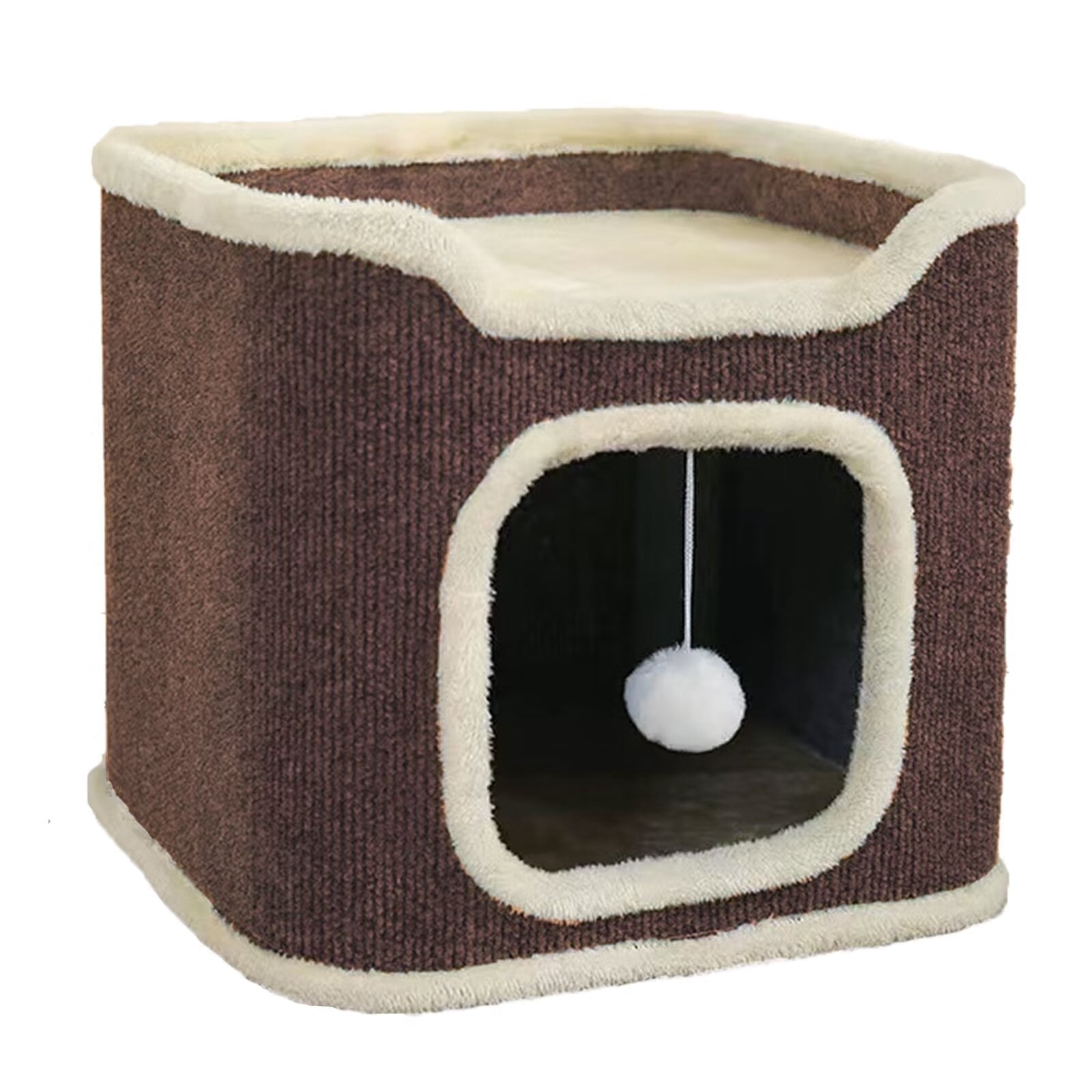 Pempet One Tier Cat House For Indoor Cat Cave Multi-Level Foldable ...