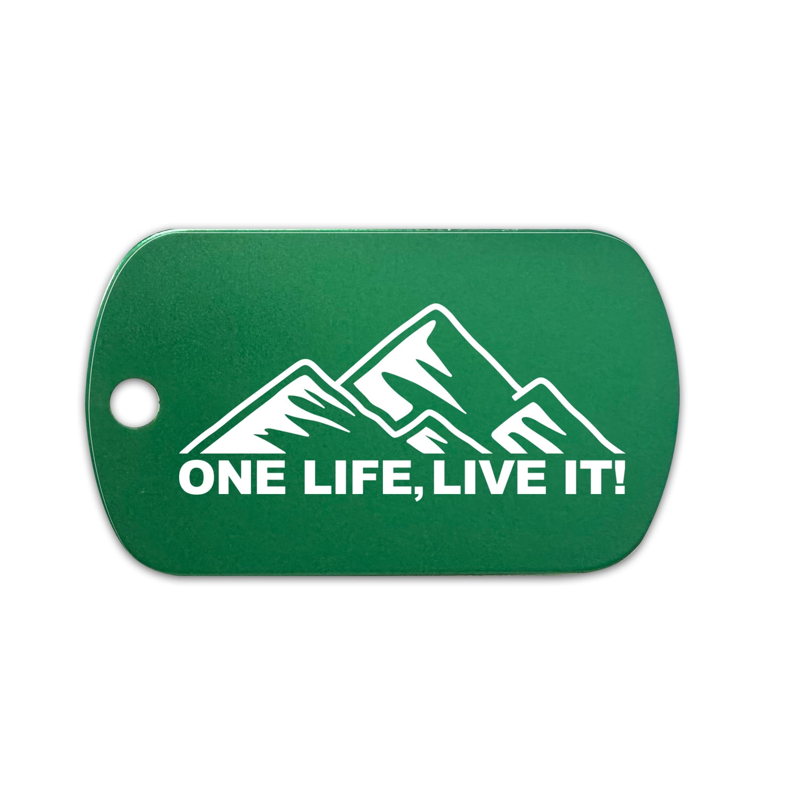 One Life Live It GI Dog Tag Aluminum Keychain off road mountain camping ...