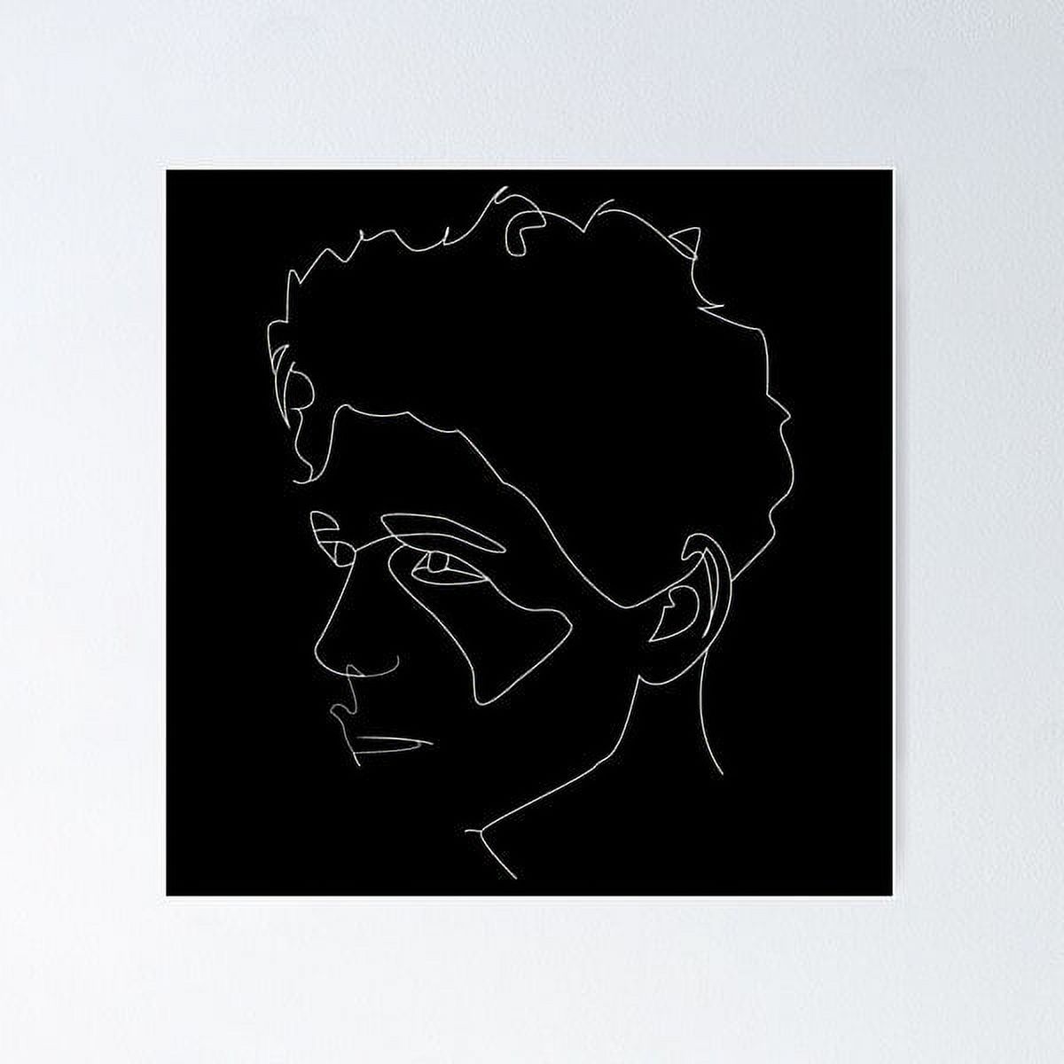One Line Abstract Man Face Poster Wall Art, Modern Wall Decor For ...