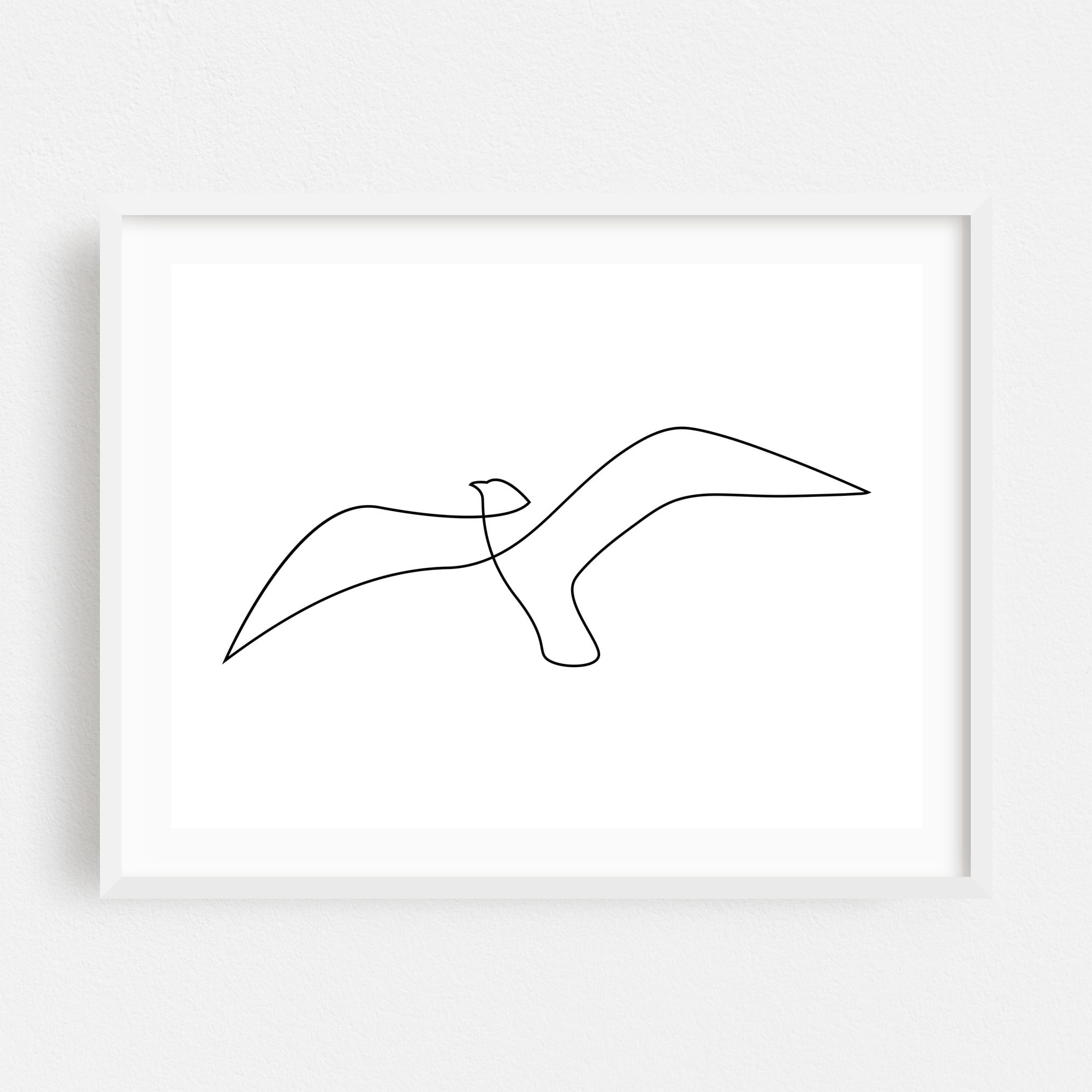 One Line Bird - Line Drawing Line Art Minimalist Bird Abstract Wildlife ...