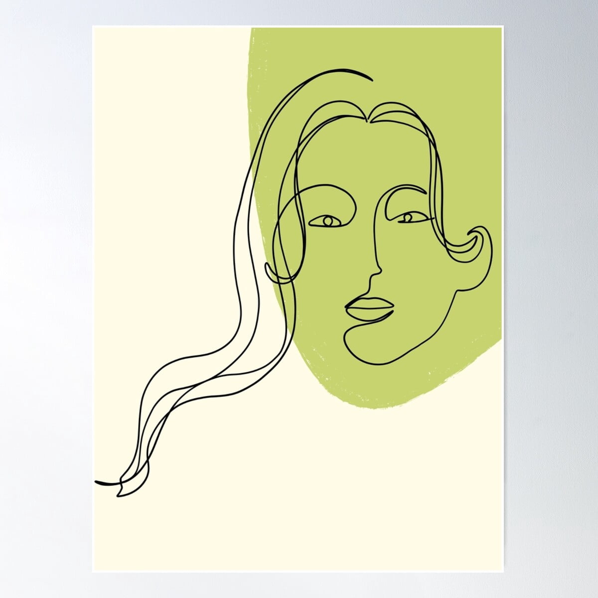 One Line Drawing Face Art, Minimalist Line Art Simple Design Poster ...