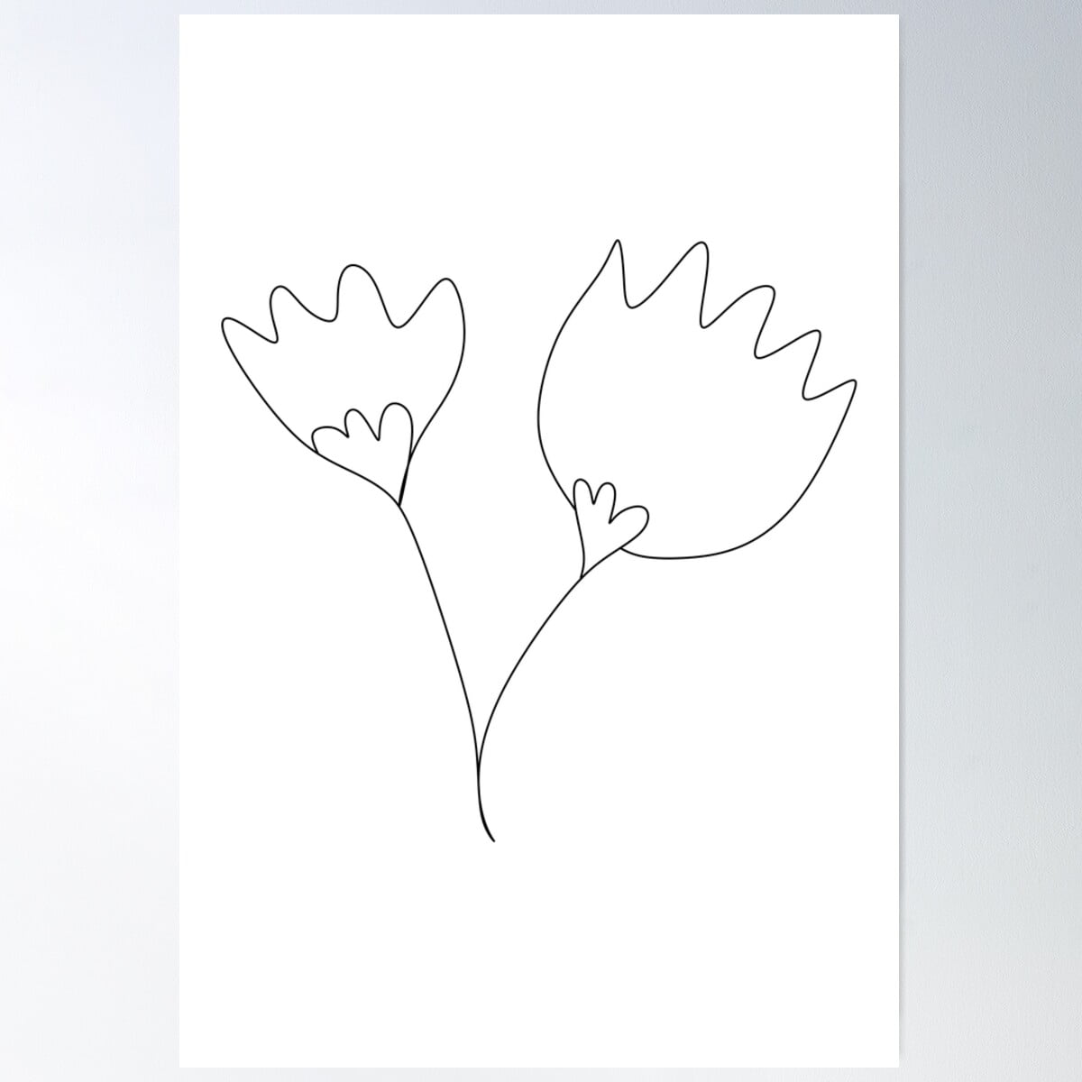 One Line Flower Rose Art Minimalist Flower Drawing - Aesthetic ...