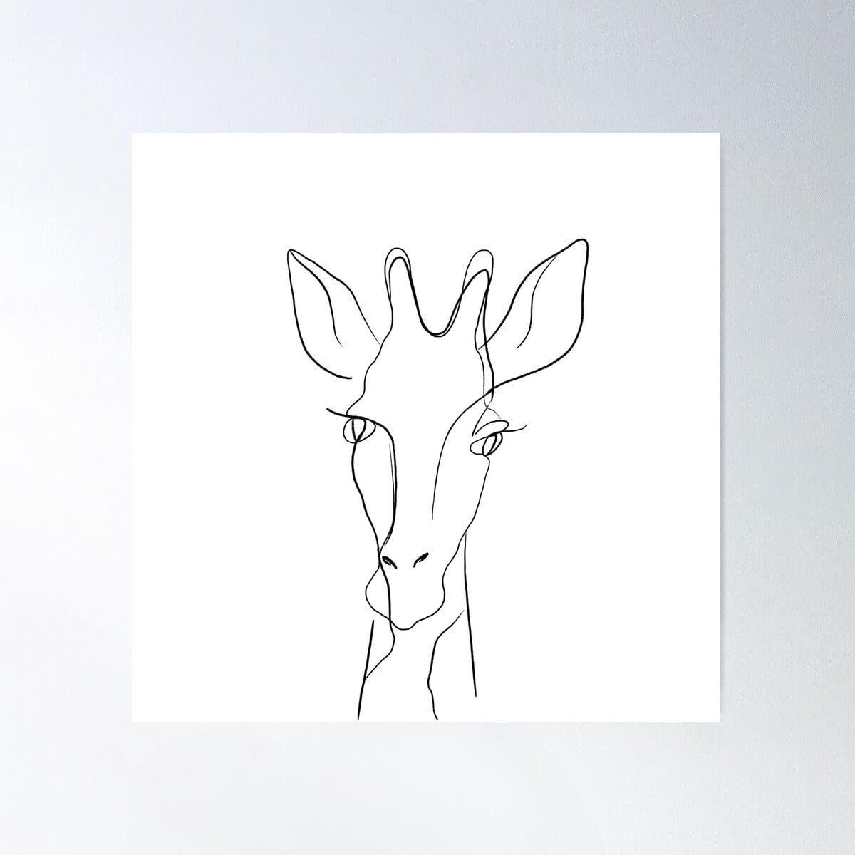 One Line Giraffe Poster Wall Art, Modern Wall Decor For Living Room ...