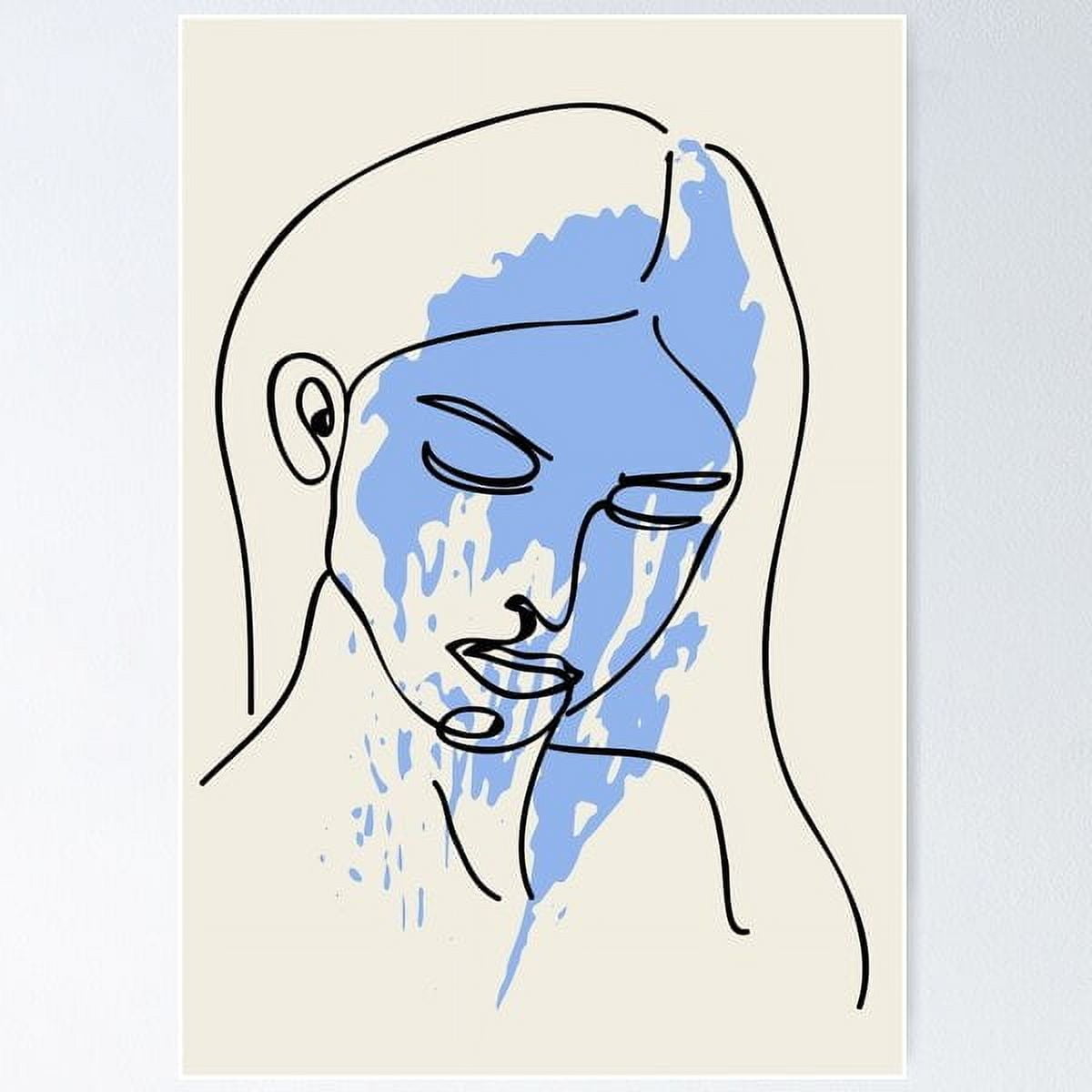 One Line Modern Girl Line Art Print - Single Line Figure Drawing Art ...