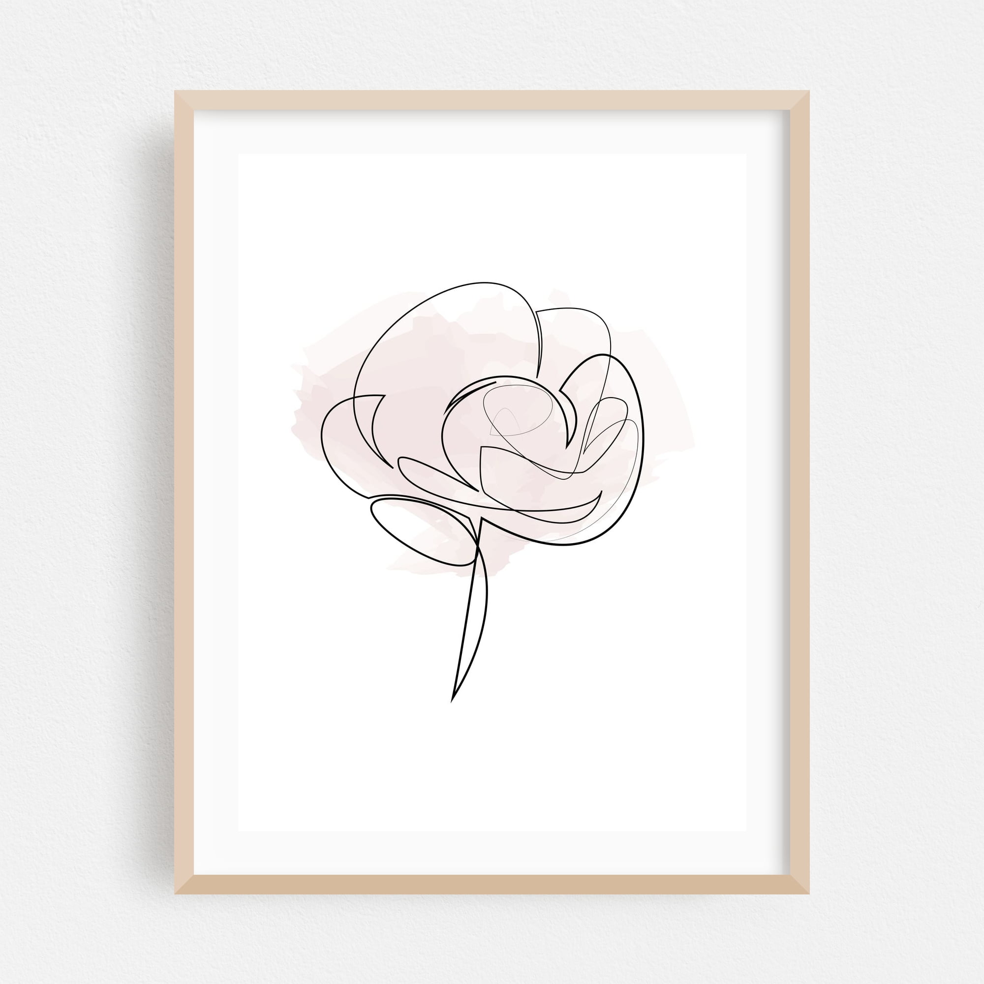 One Line Rose - Line Drawing Line Art Minimalist Floral Abstract ...