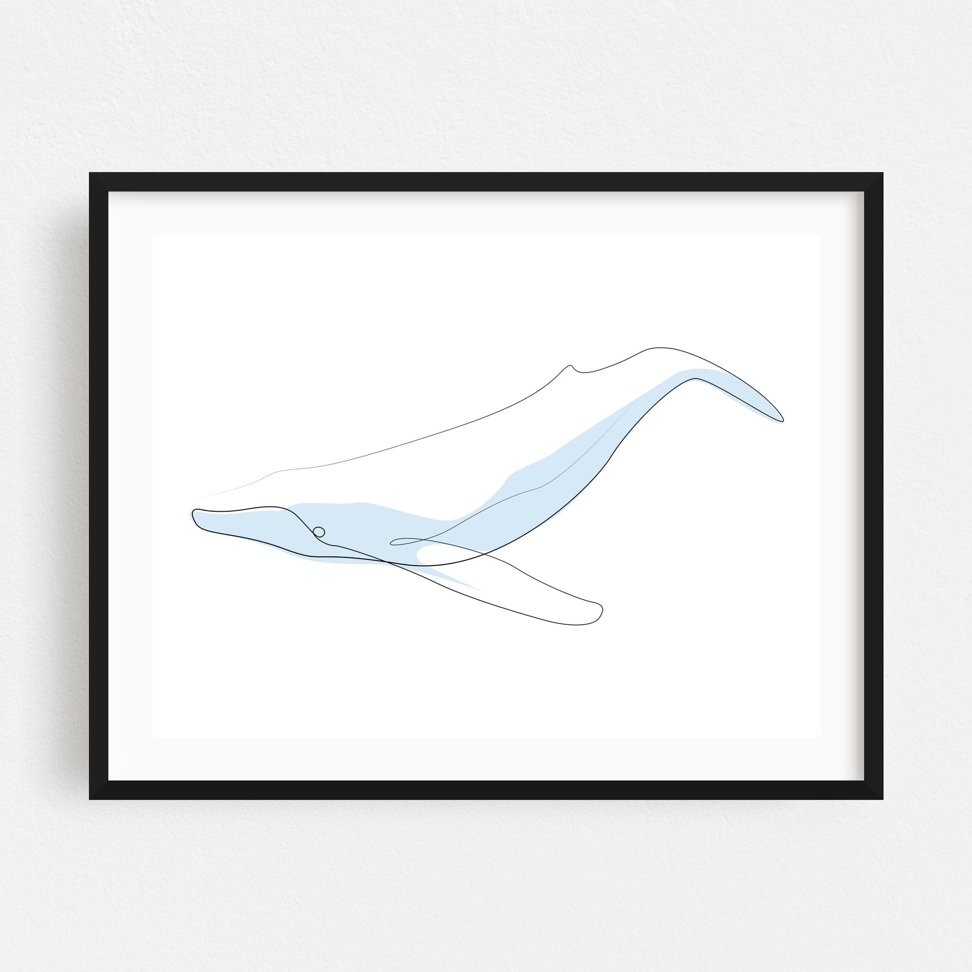 One Line Whale - Line Drawing Line Art Minimalist Marine Life Ocean ...