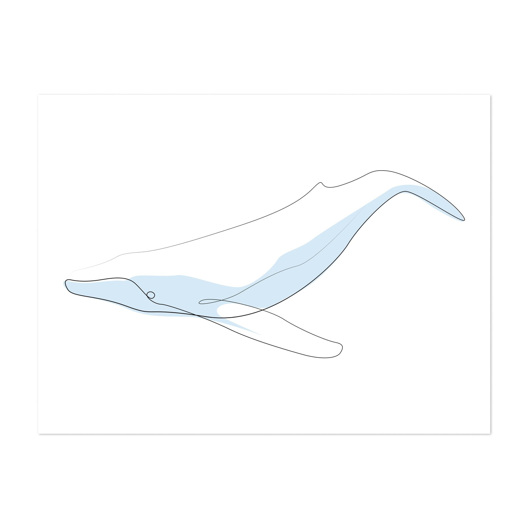 One Line Whale - Line Drawing Line Art Minimalist Marine Life Ocean ...