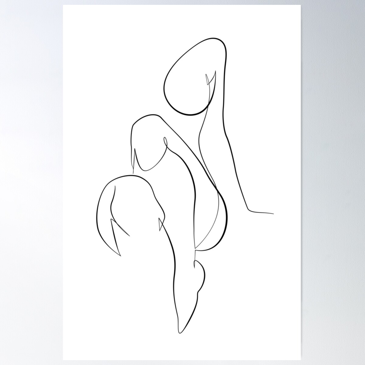 One Line Woman Leg Pose Poster Wall Art, Modern Wall Decor For Living ...