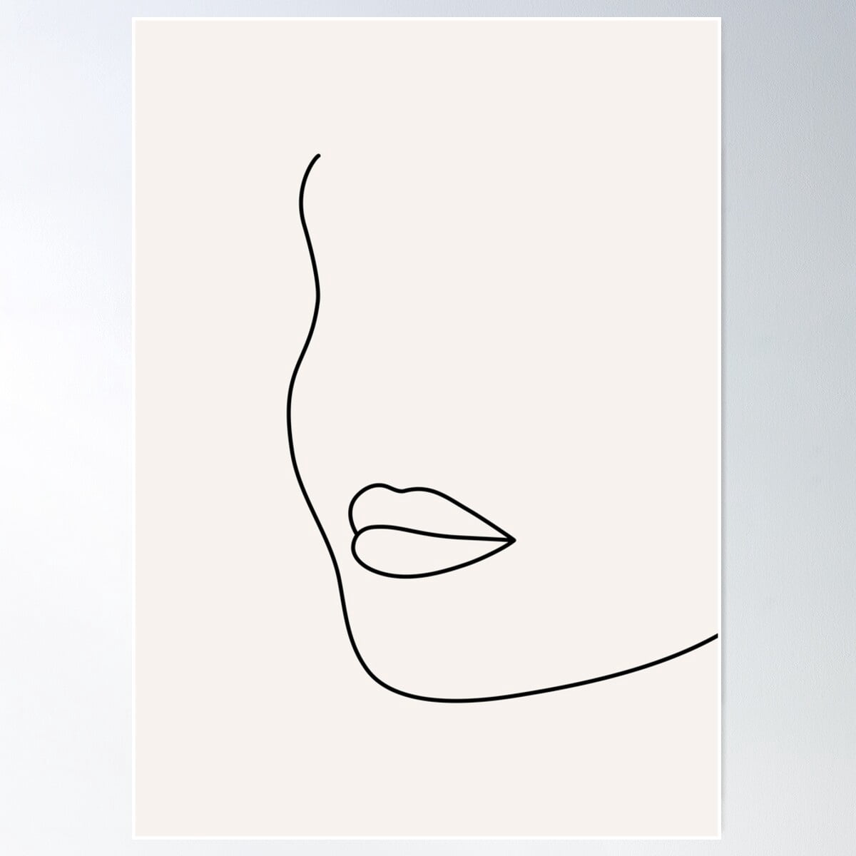 One Line Woman Portrait Drawing Poster Wall Art, Modern Wall Decor For ...