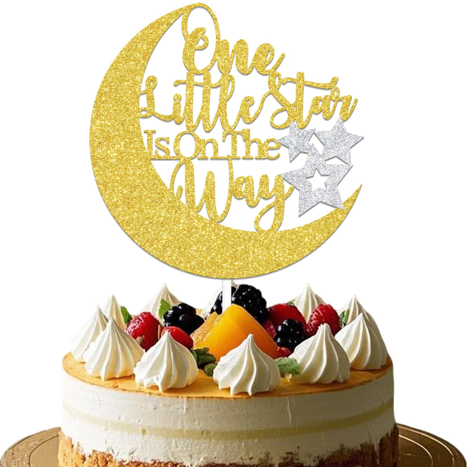 One Little Star Is On The ITL1 Way Cake Topper, Stars Moon Happy 1st ...