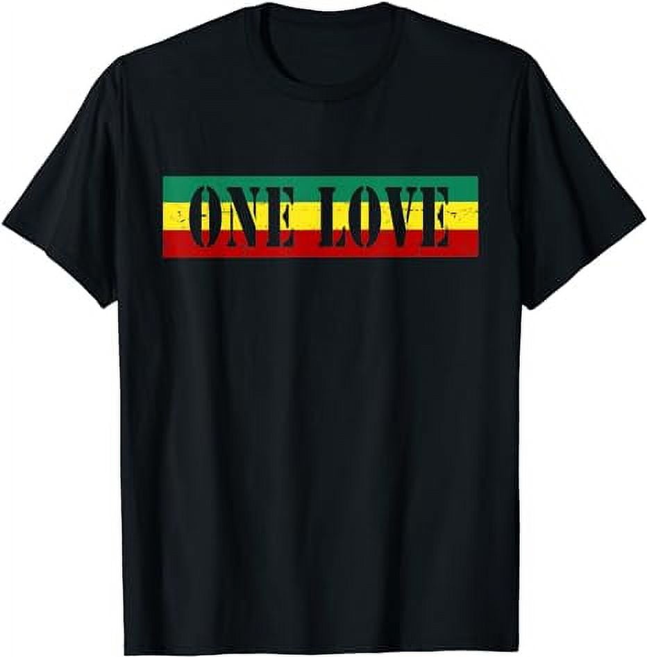 One Love Jamaican Reggae Rasta Flag Vintage Retro Clothing T-Shirt ...