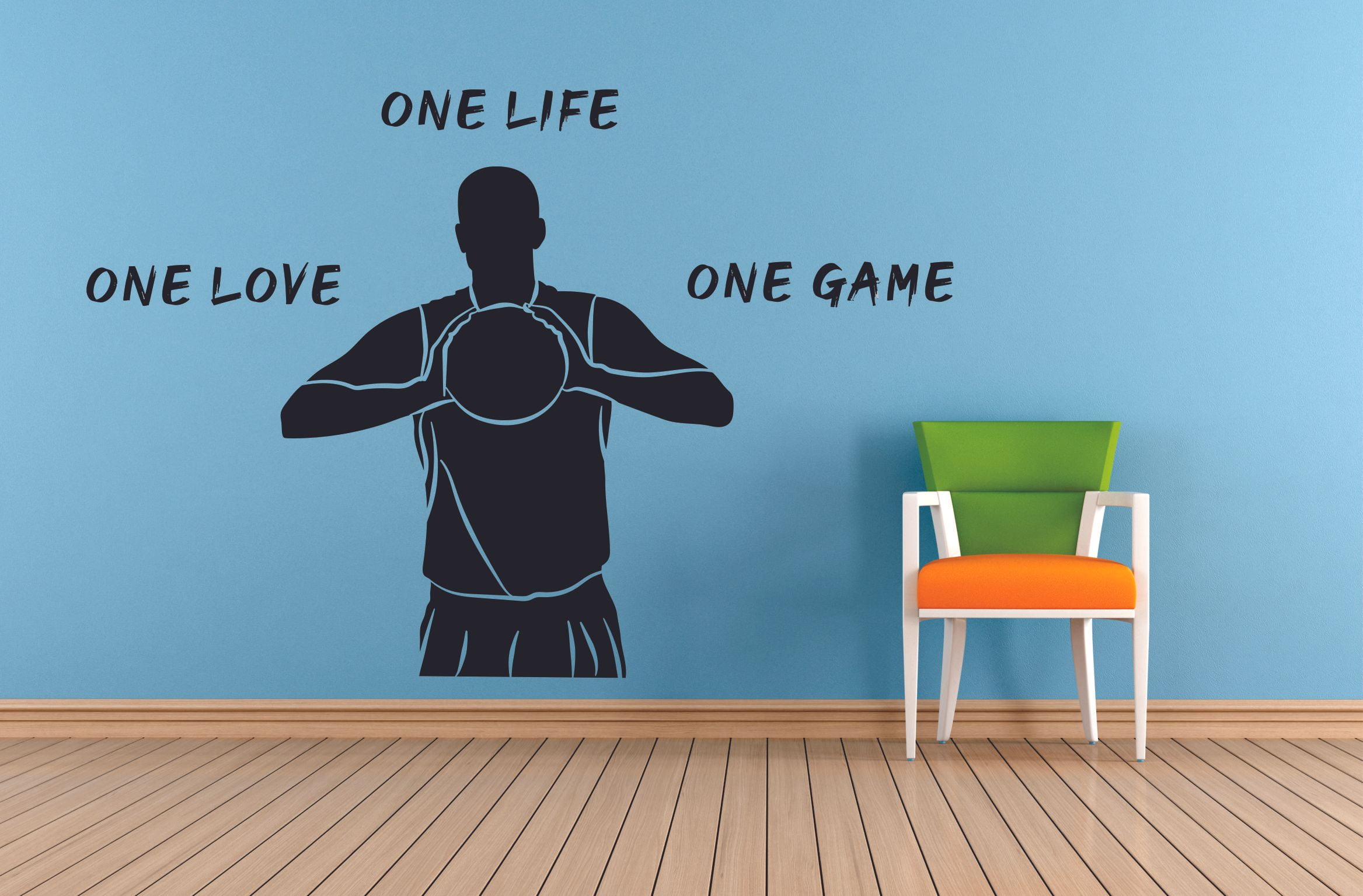 One Love, One Life, One Game - Basketball Quotes Wall Sticker for ...