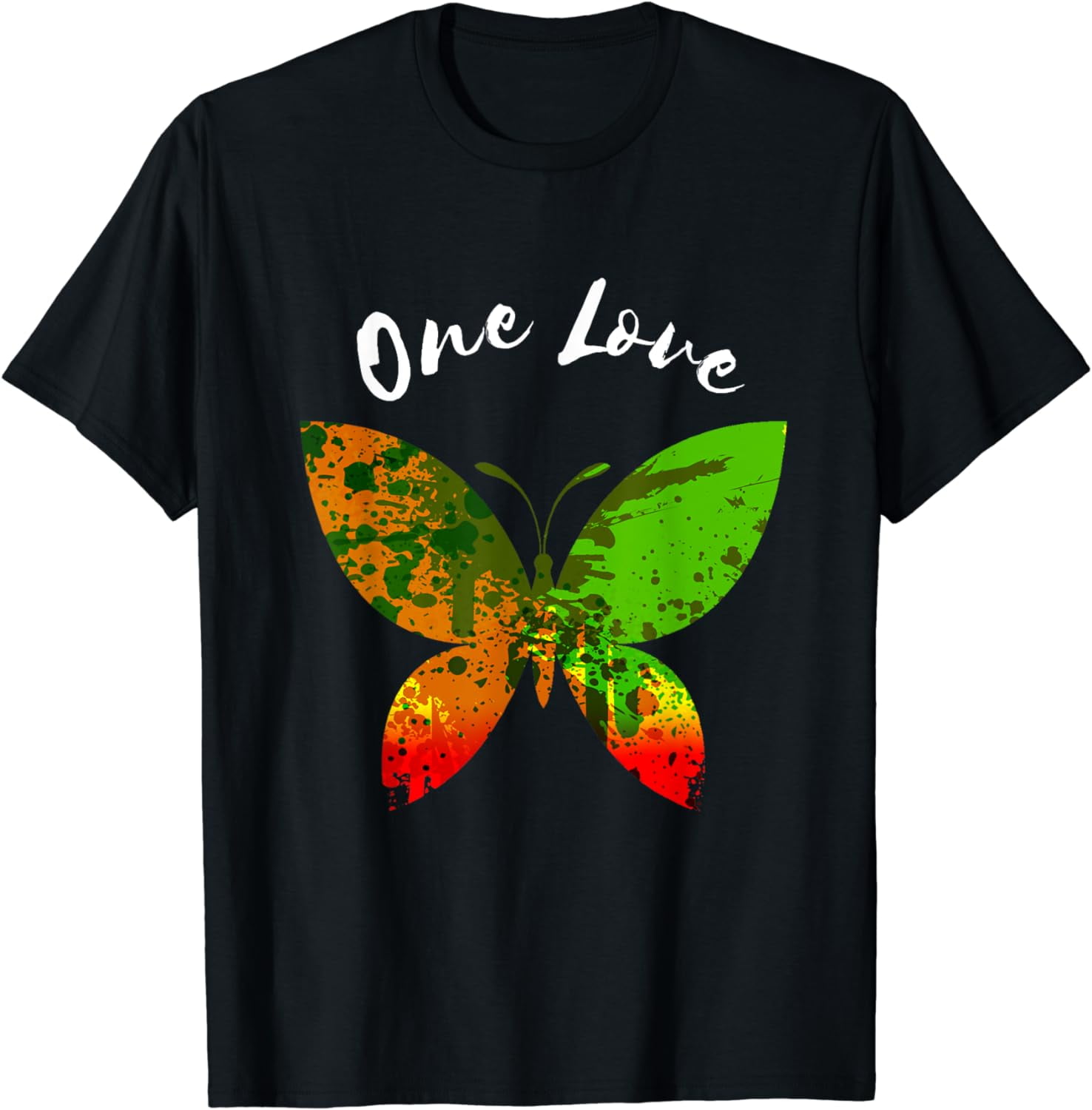 One Love Rasta Butterfly Rasta Reggae Rastafari Roots T-Shirt - Walmart.com